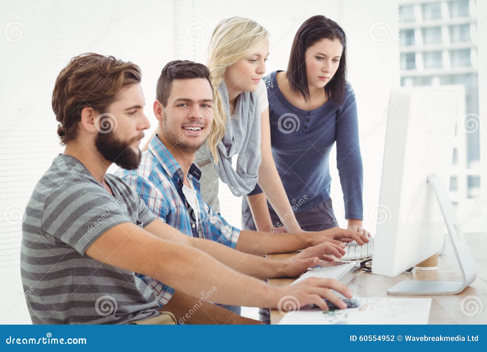 Creative Business Team Working on Computer Stock Photo - Image of ...