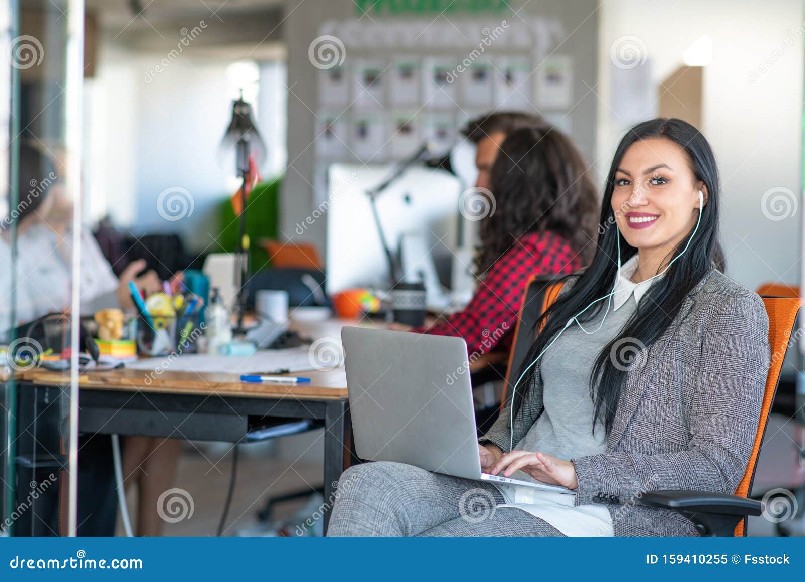 Creative Business Team Working Hard Together in Casual Office Stock ...