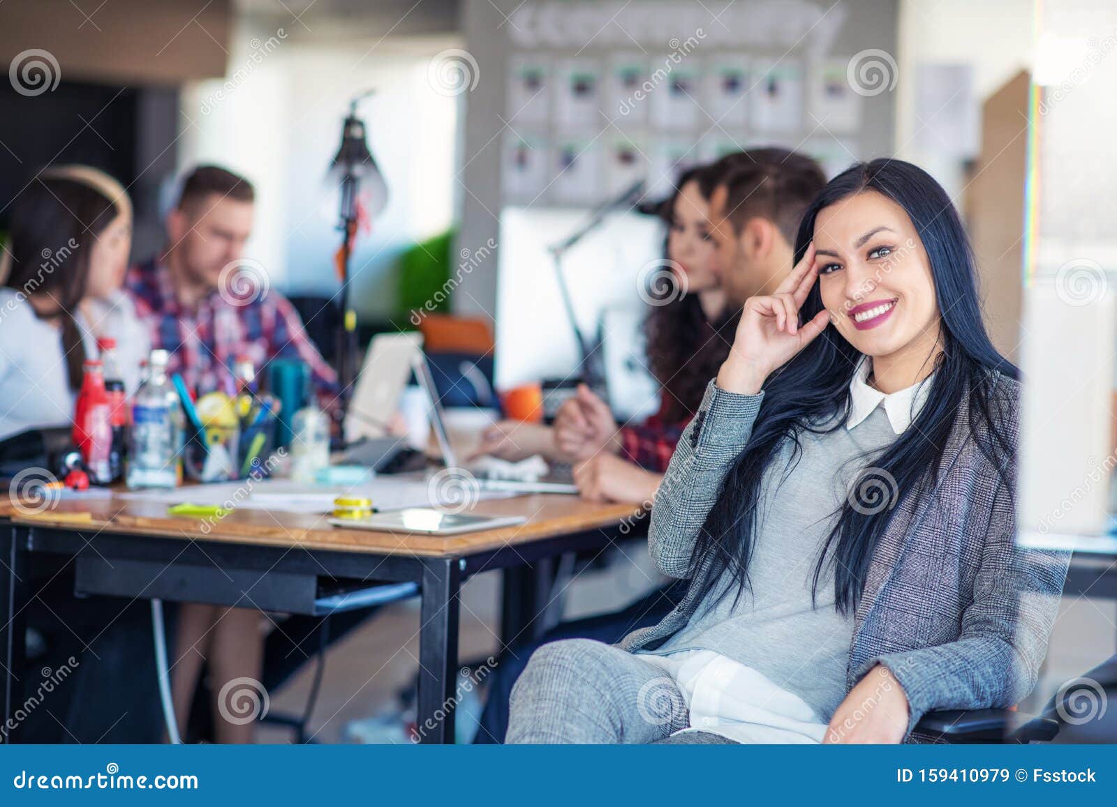 Creative Business Team Working Hard Together in Casual Office Stock ...