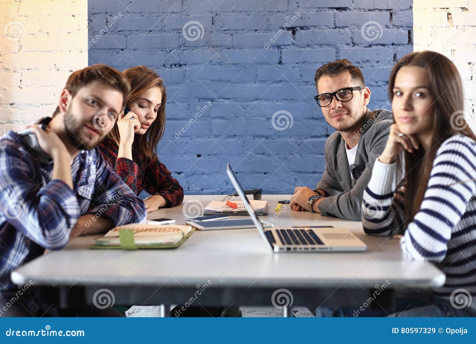 Creative Business Team Working Hard Together in Casual Office. Stock ...
