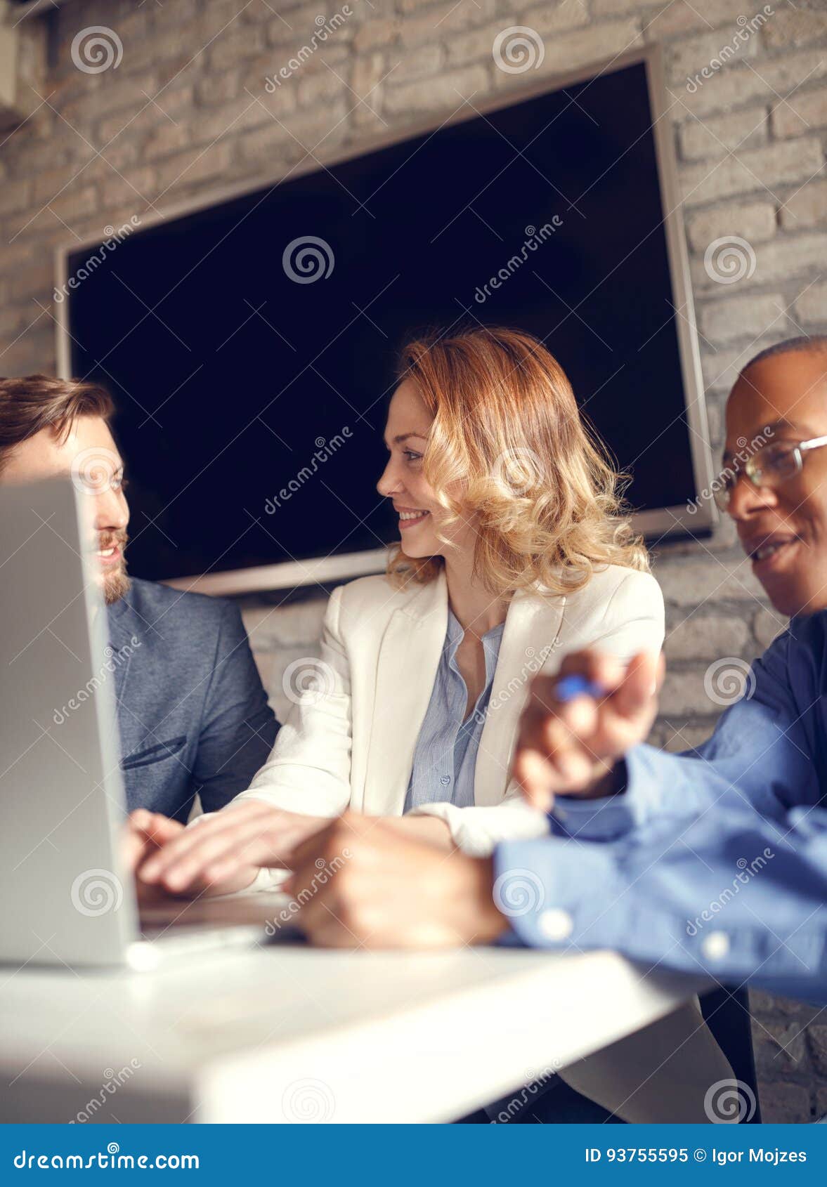 Creative Business Team Working Hard Together on Computer Stock Image ...