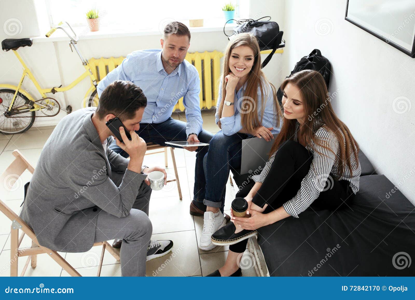 Creative Business Team Working Hard Together in Office Stock Photo ...