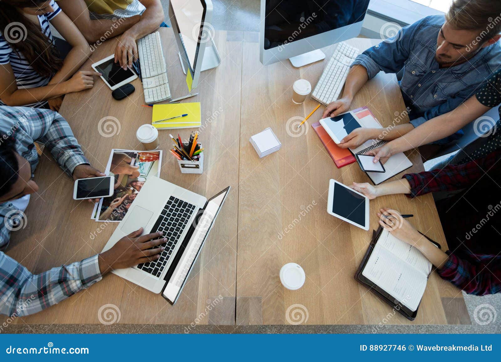 Creative Business Team Working at Their Working Desk Stock Photo ...