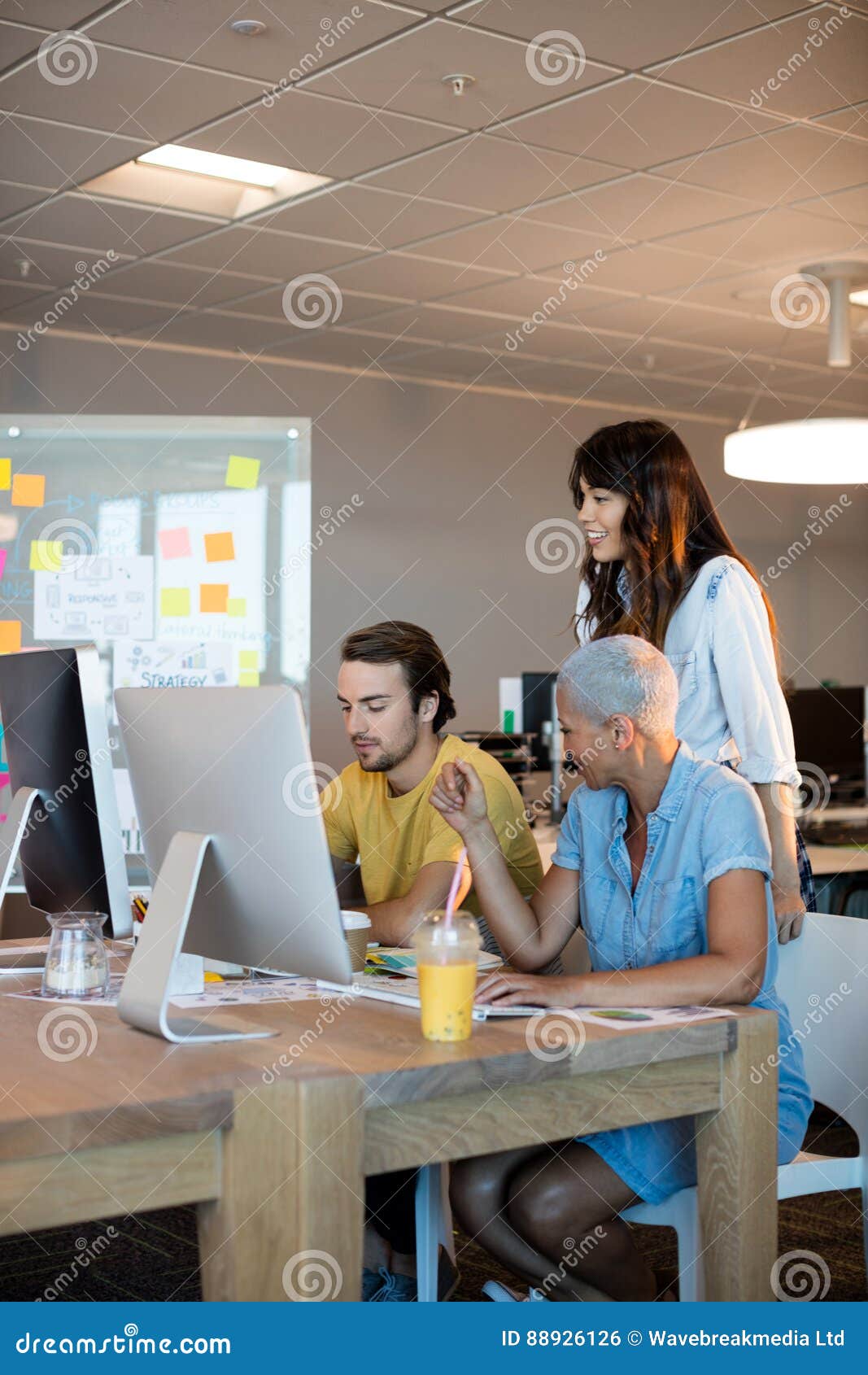 Creative Business Team Working Together on Desk Stock Photo - Image of ...
