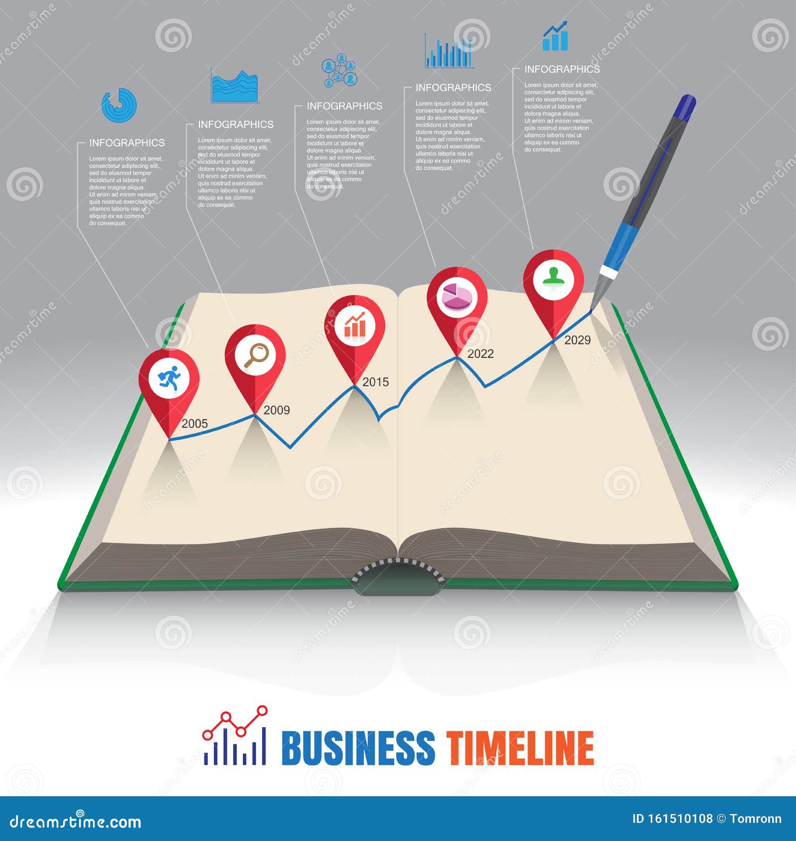 Infographic Business Timeline Template Vector Illu