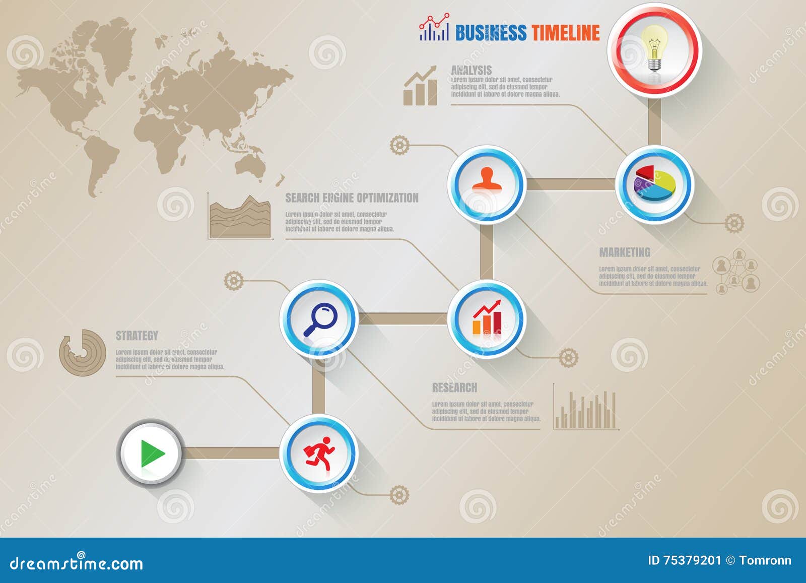 Modern Business Timeline Infographic Process Template Stock Vector ...