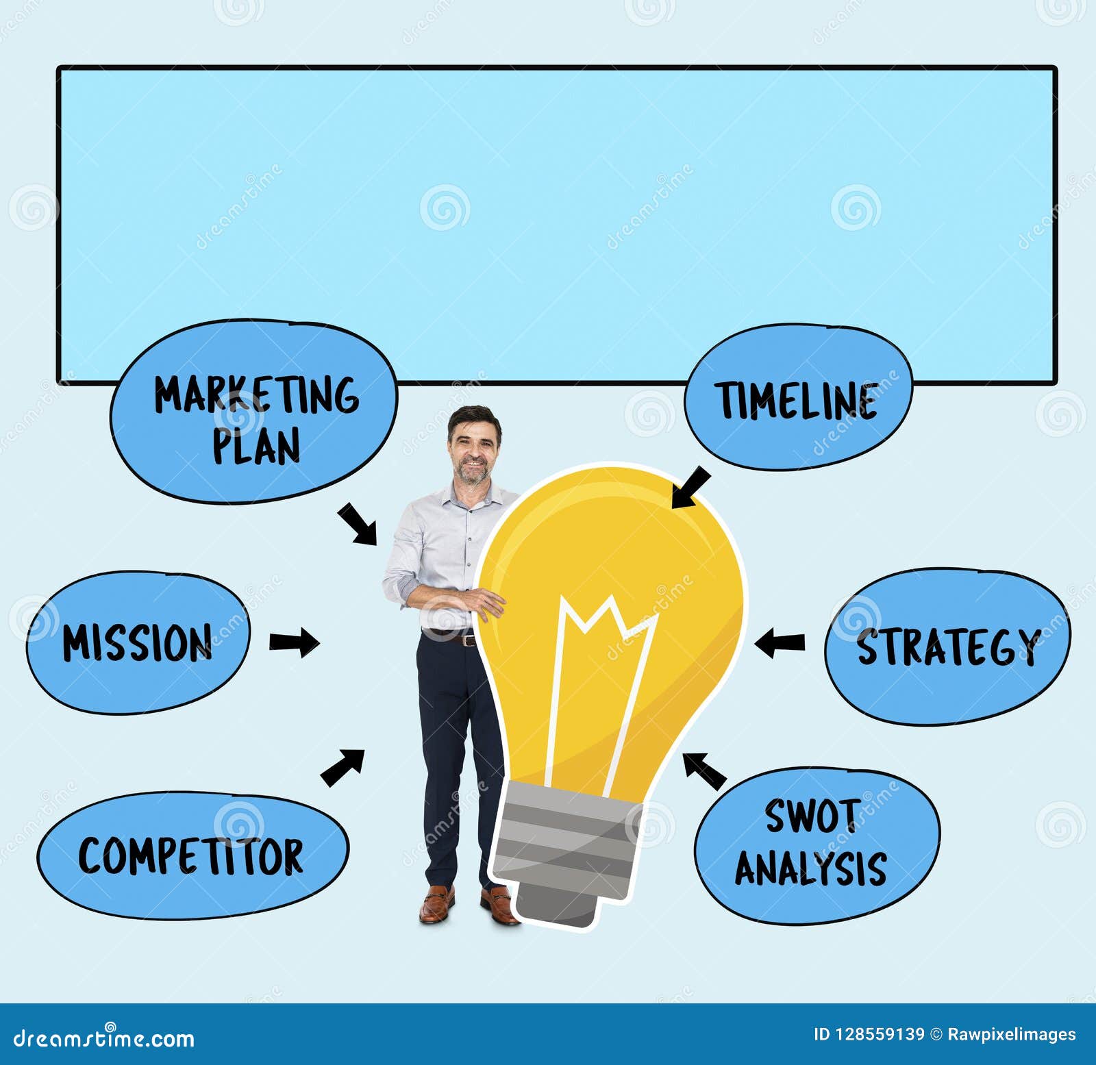 Creative Businessman with a Plan Stock Illustration - Illustration of ...