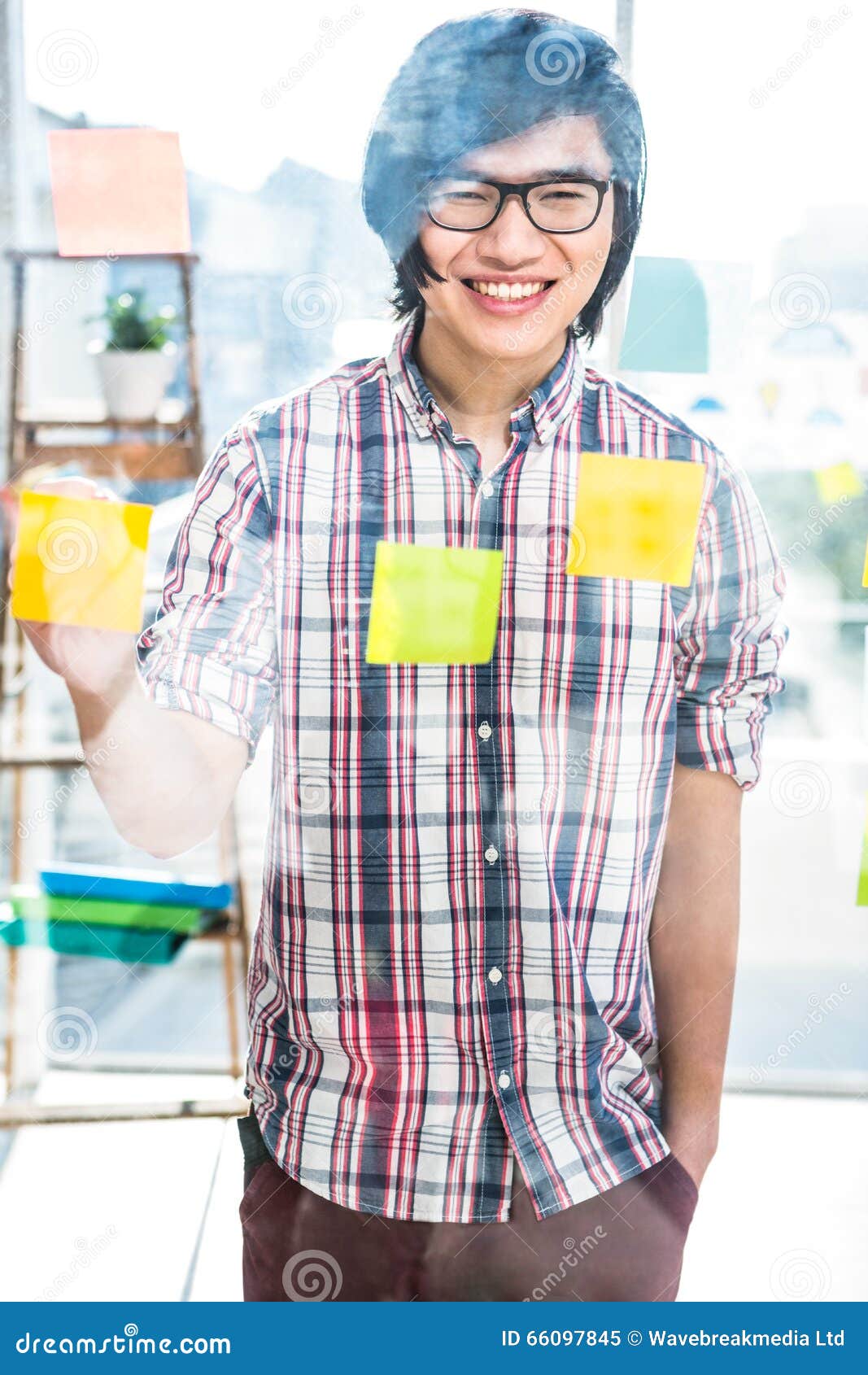 Creative Businessman Writing on Sticky Notes Stock Image - Image of ...