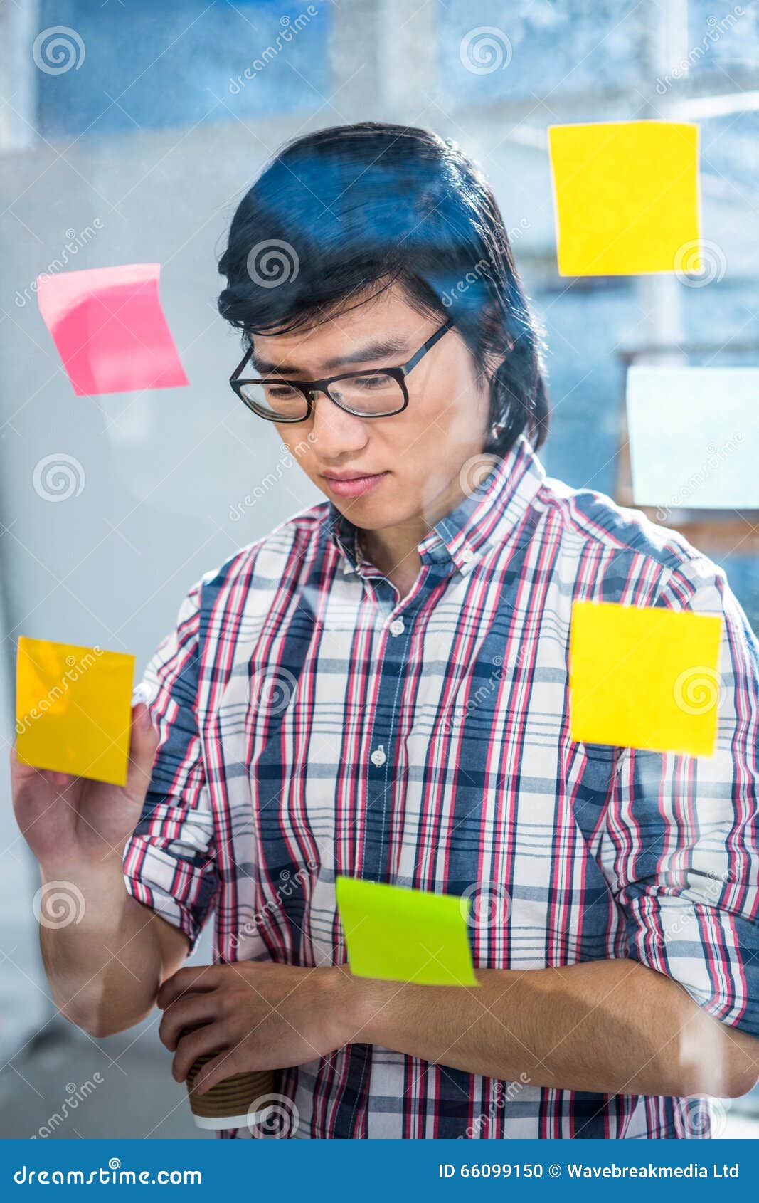 Creative Businessman Writing on Sticky Notes Stock Photo - Image of ...