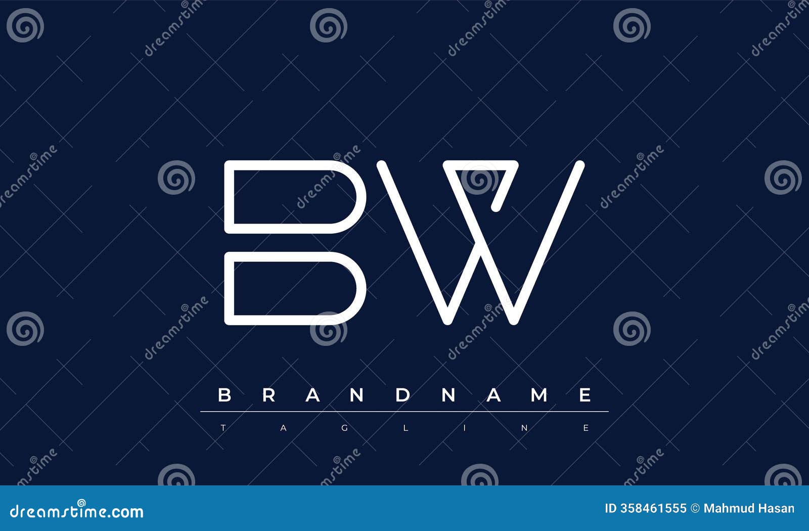 Creative BW Letter Initial Logo Vector Image Stock Vector ...