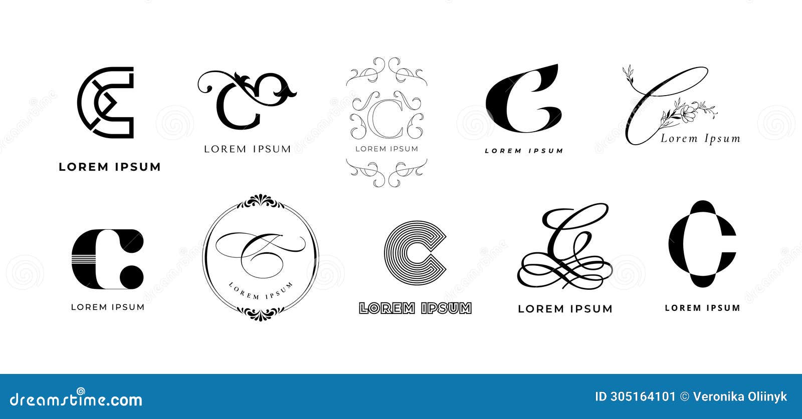 Creative C Emblem. Letter C Monogram for Custom Craft, Coffee Cafe and ...