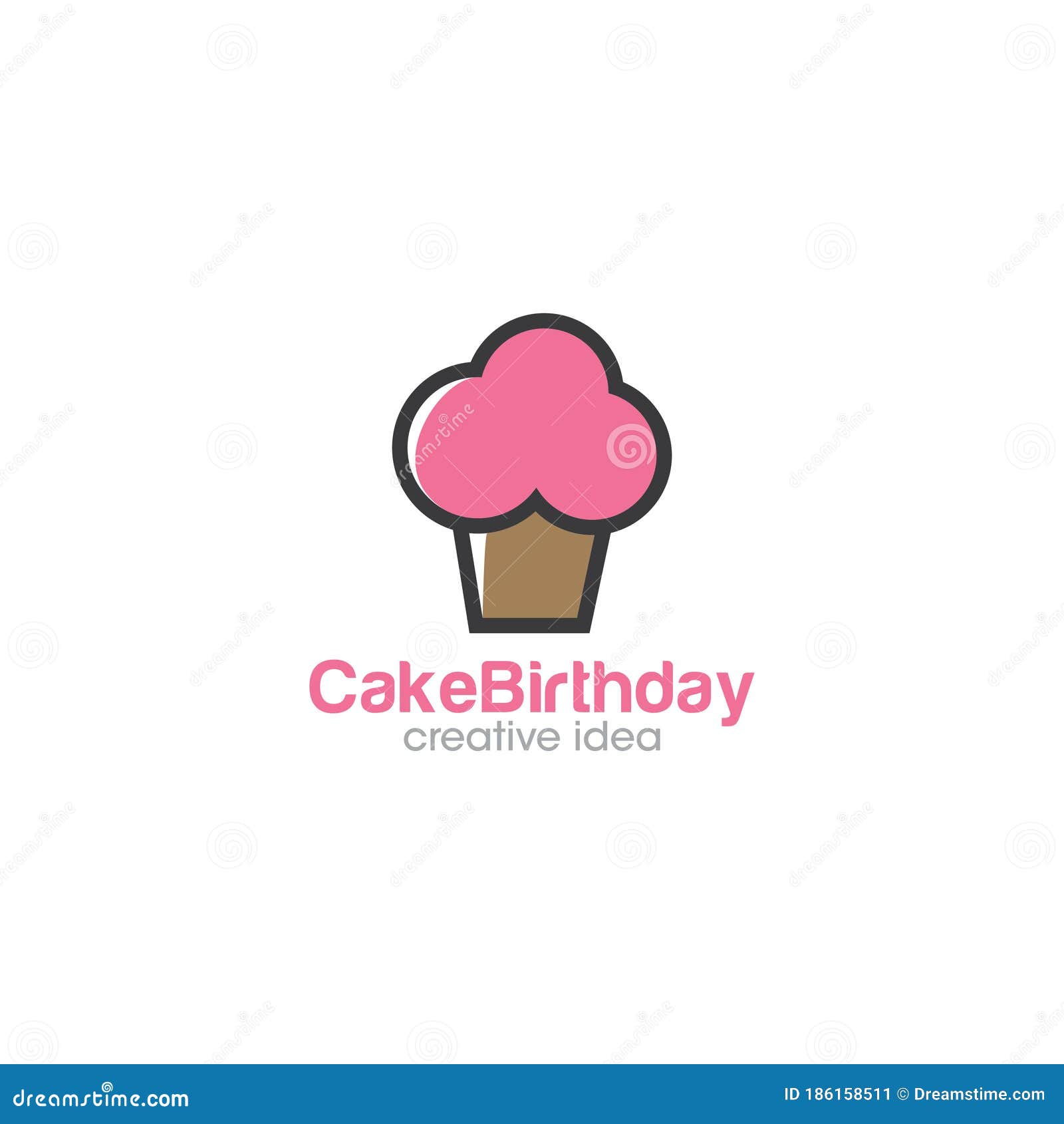Creative Cake Concept Logo Design Template Stock Vector - Illustration ...