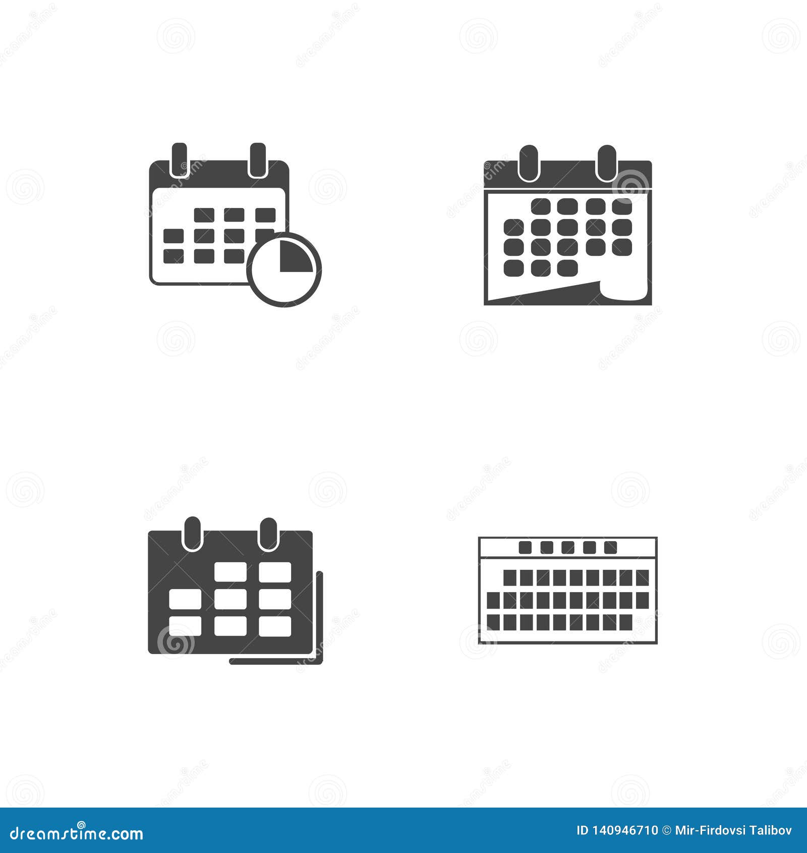 Creative Calendar Icons Set. Date Icons Set Stock Illustration ...