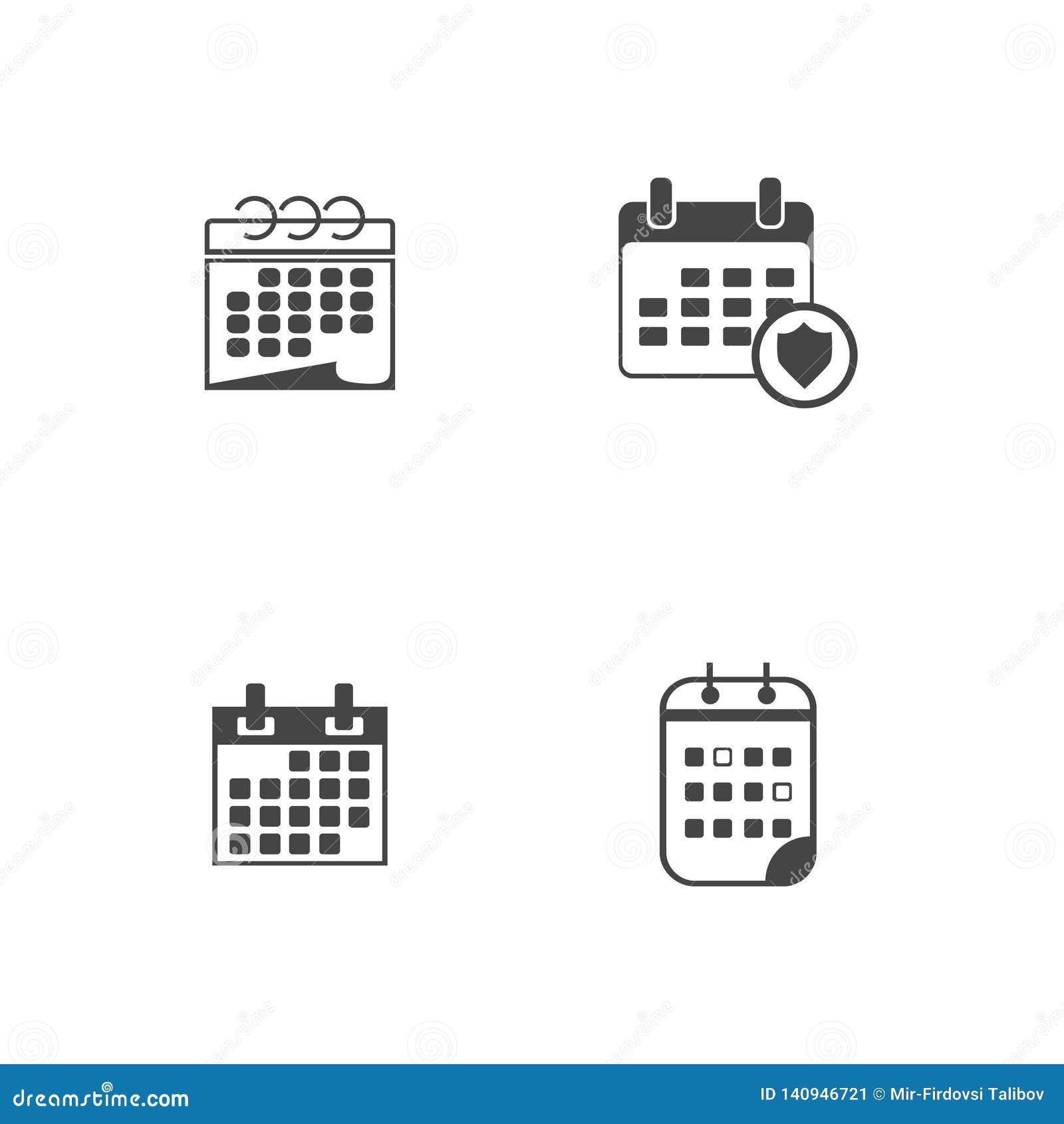Creative Calendar Icons Set. Date Icons Set Stock Illustration ...