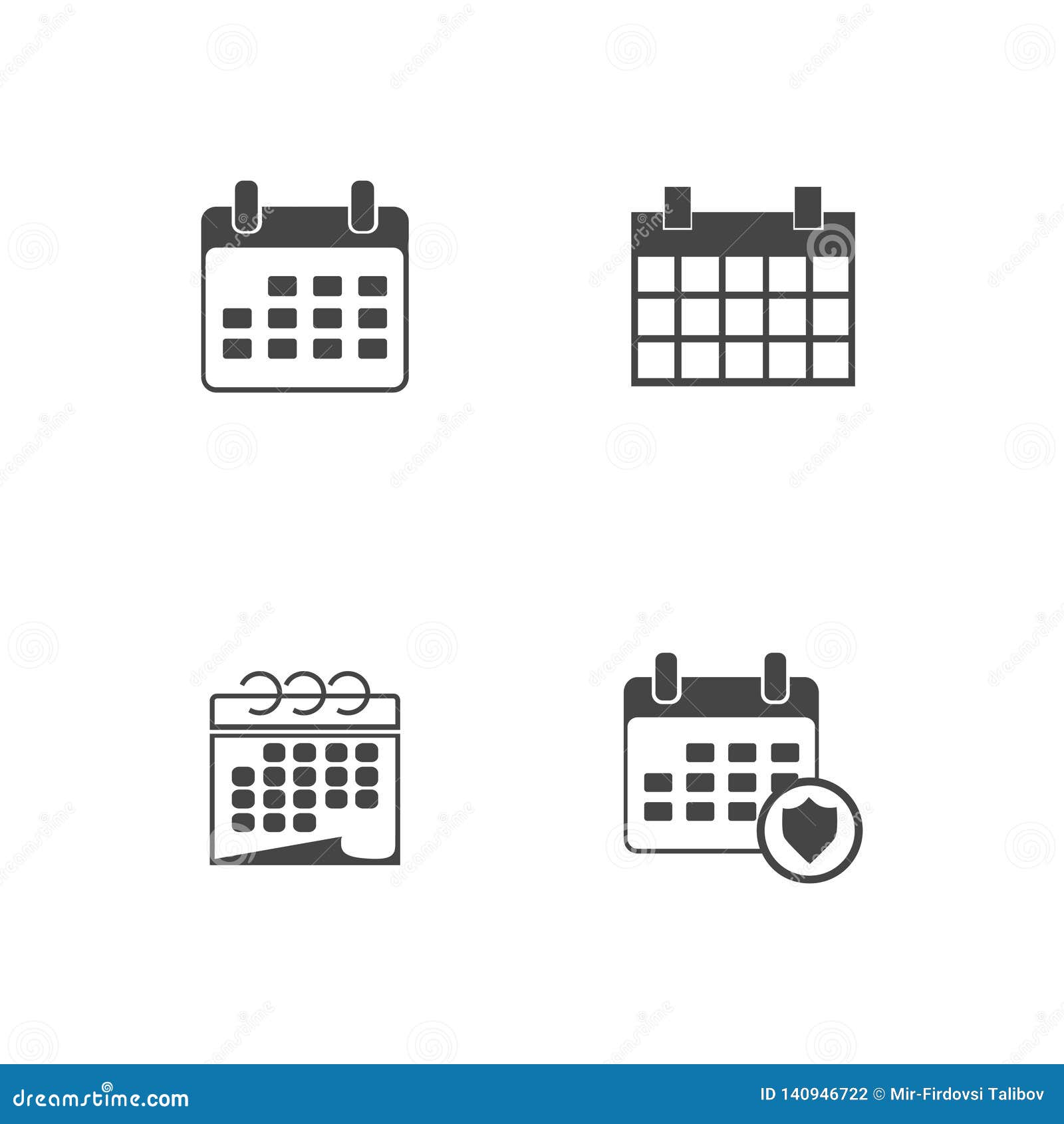 Creative Calendar Icons Set. Date Icons Set Stock Illustration ...