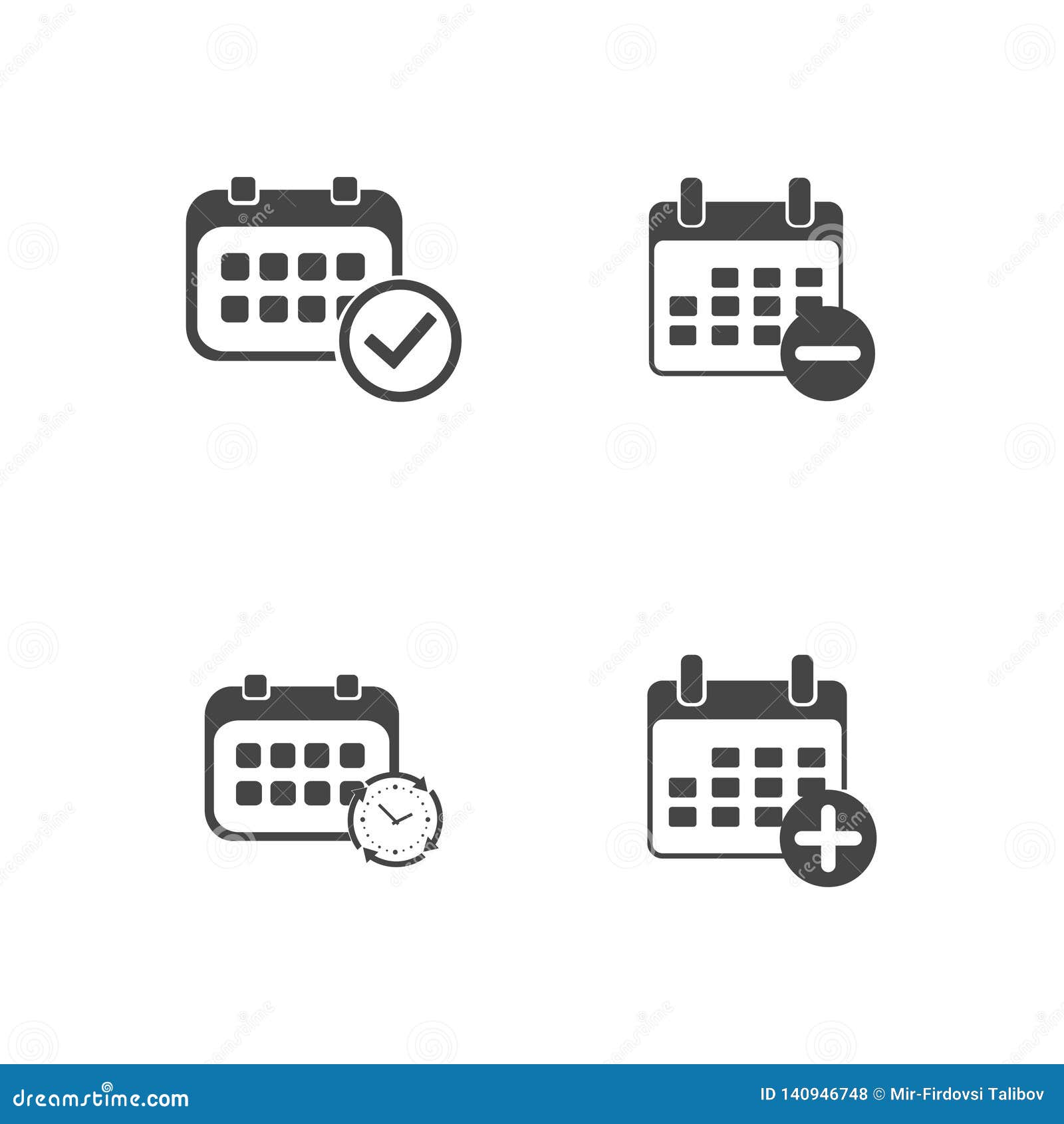 Creative Calendar Icons Set. Date Icons Set Stock Illustration ...