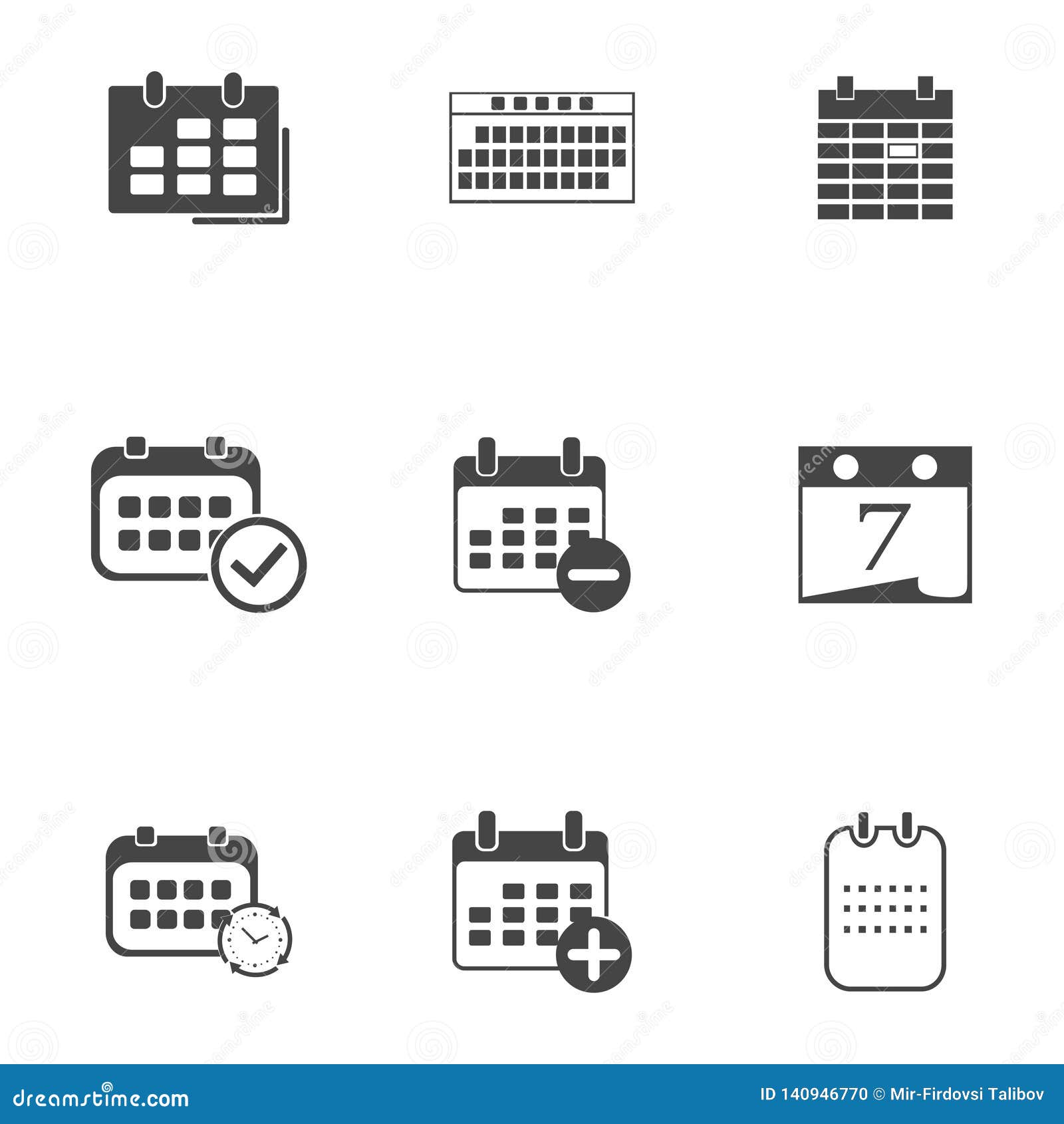 Creative Calendar Icons Set. Date Icons Set Stock Illustration ...