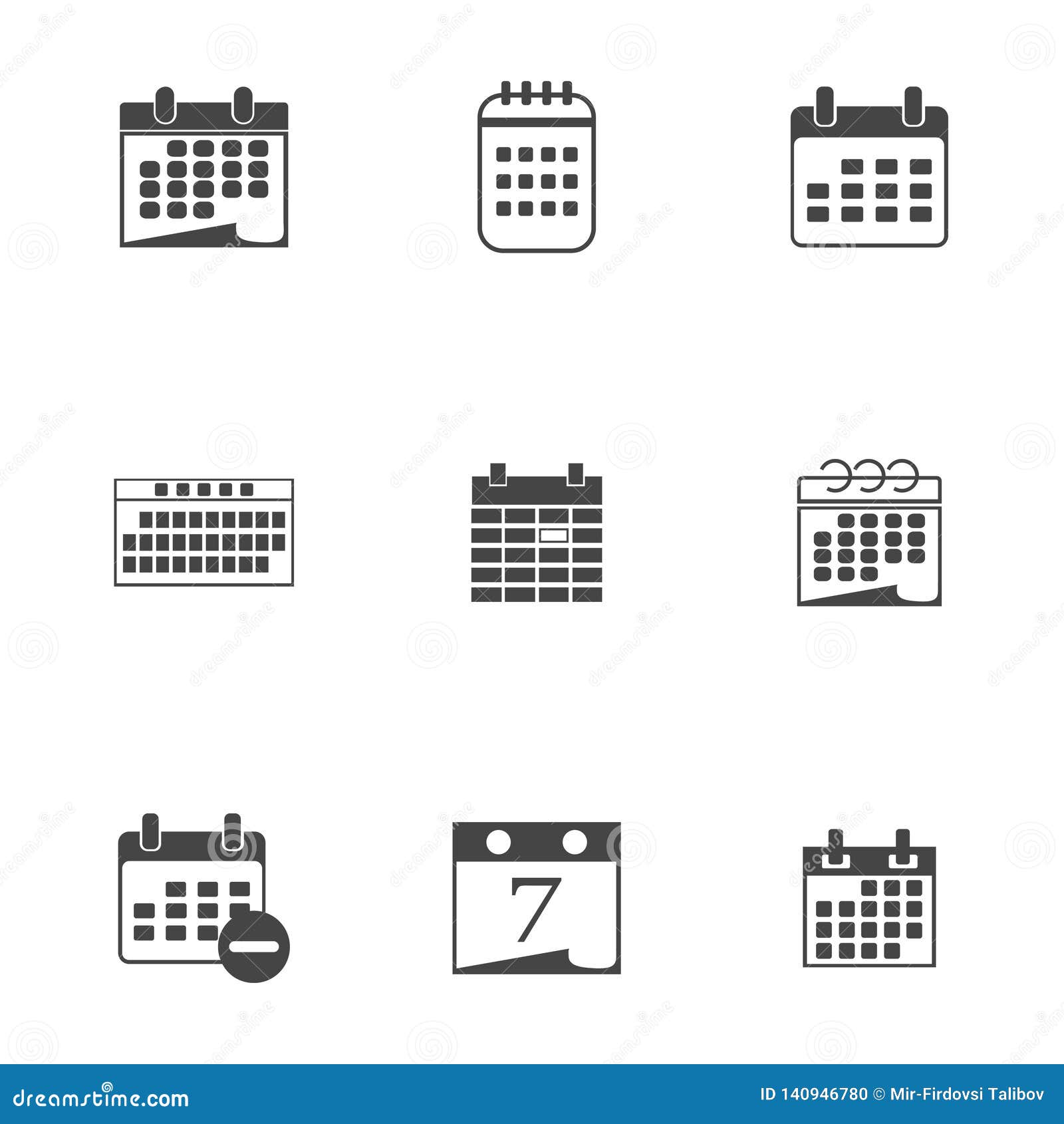 Creative Calendar Icons Set. Date Icons Set Stock Illustration ...
