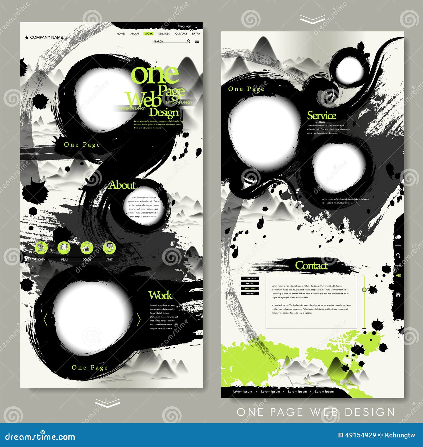 Creative Calligraphy One Page Website Design Stock Vector ...