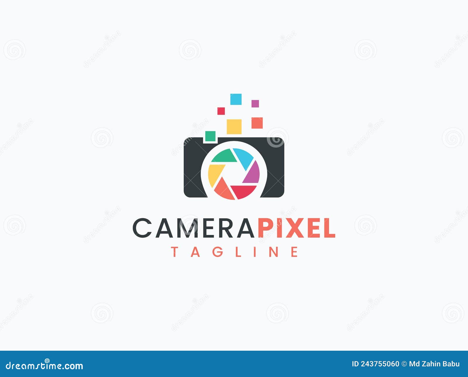 Creative Camera Pixel Colorful Logo Design Template Stock Vector ...