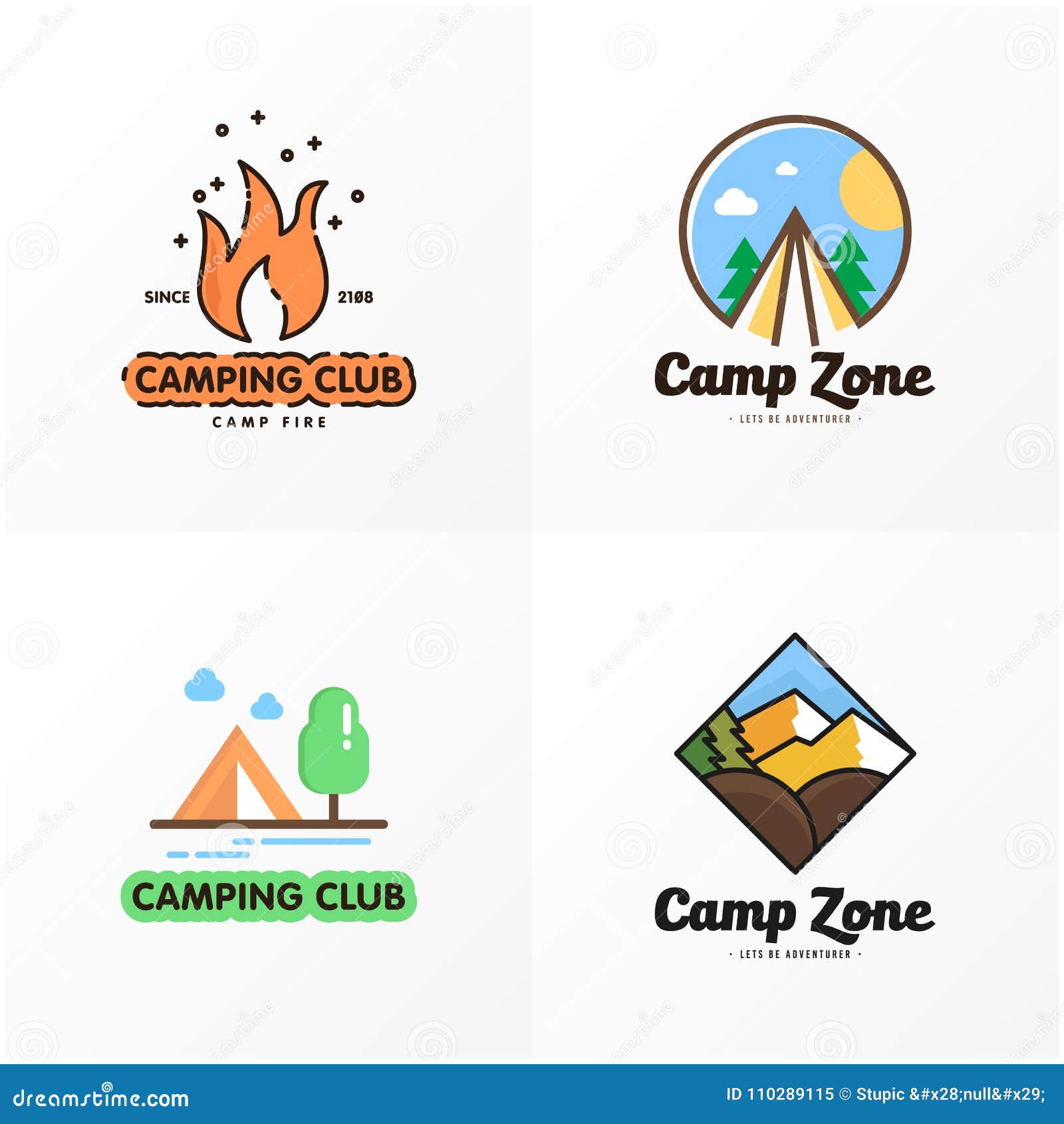 Creative Camping Logo Vector Art Logo Stock Illustration - Illustration ...