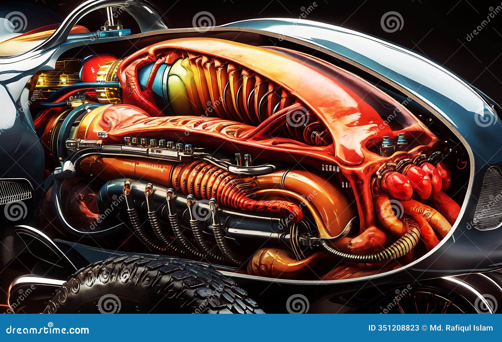 Creative Car Engine Design Like Meat Stock Image - Image of automotive ...