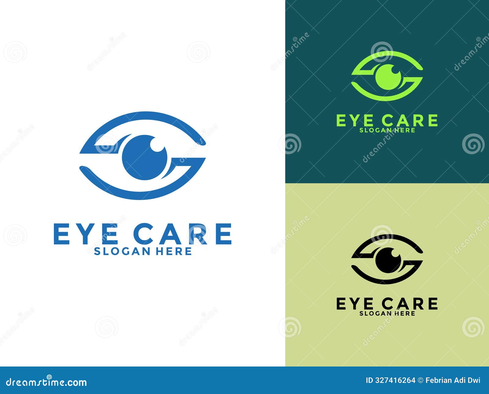 Creative Care Eye Concept Logo Design Template, Modern Eye Vision Logo Design with Hand Care ...