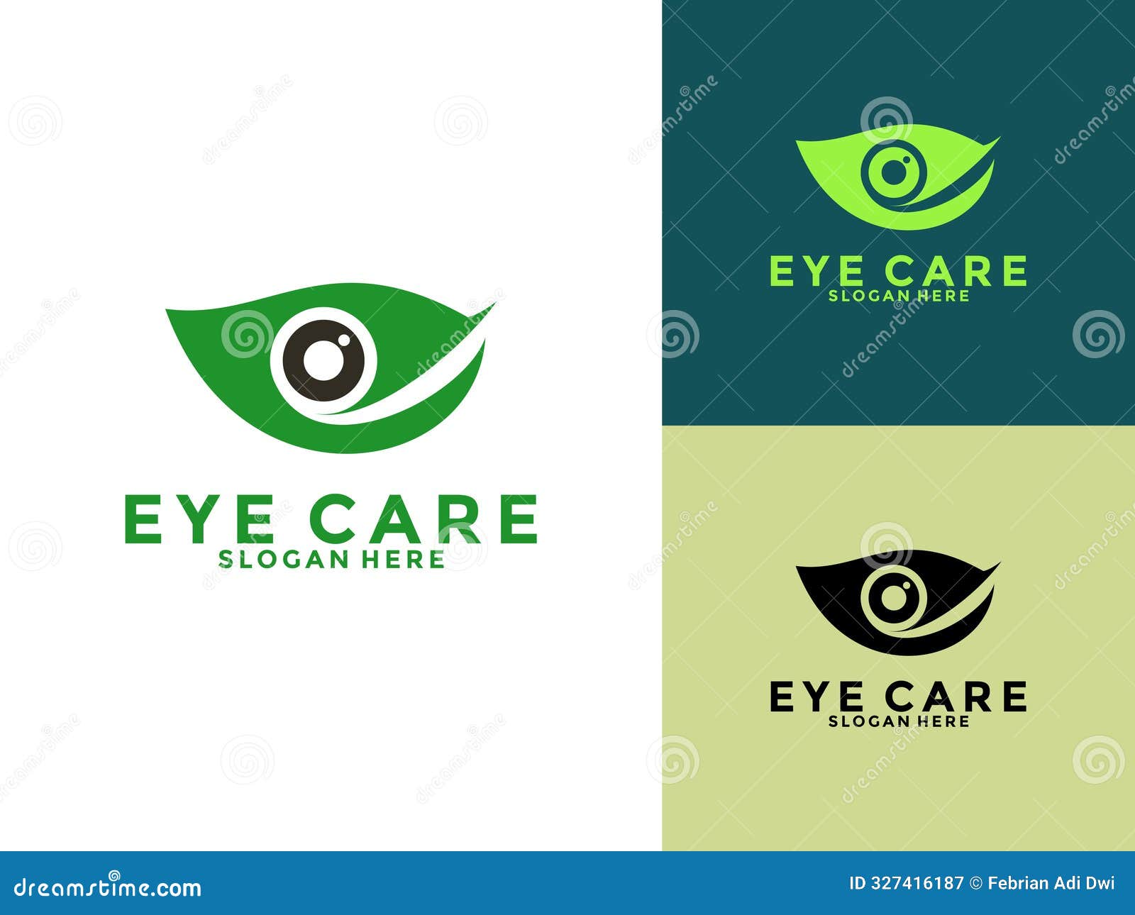 Creative Care Eye Concept Logo Design Template, Modern Eye Vision Logo Design with Leaf Icon ...