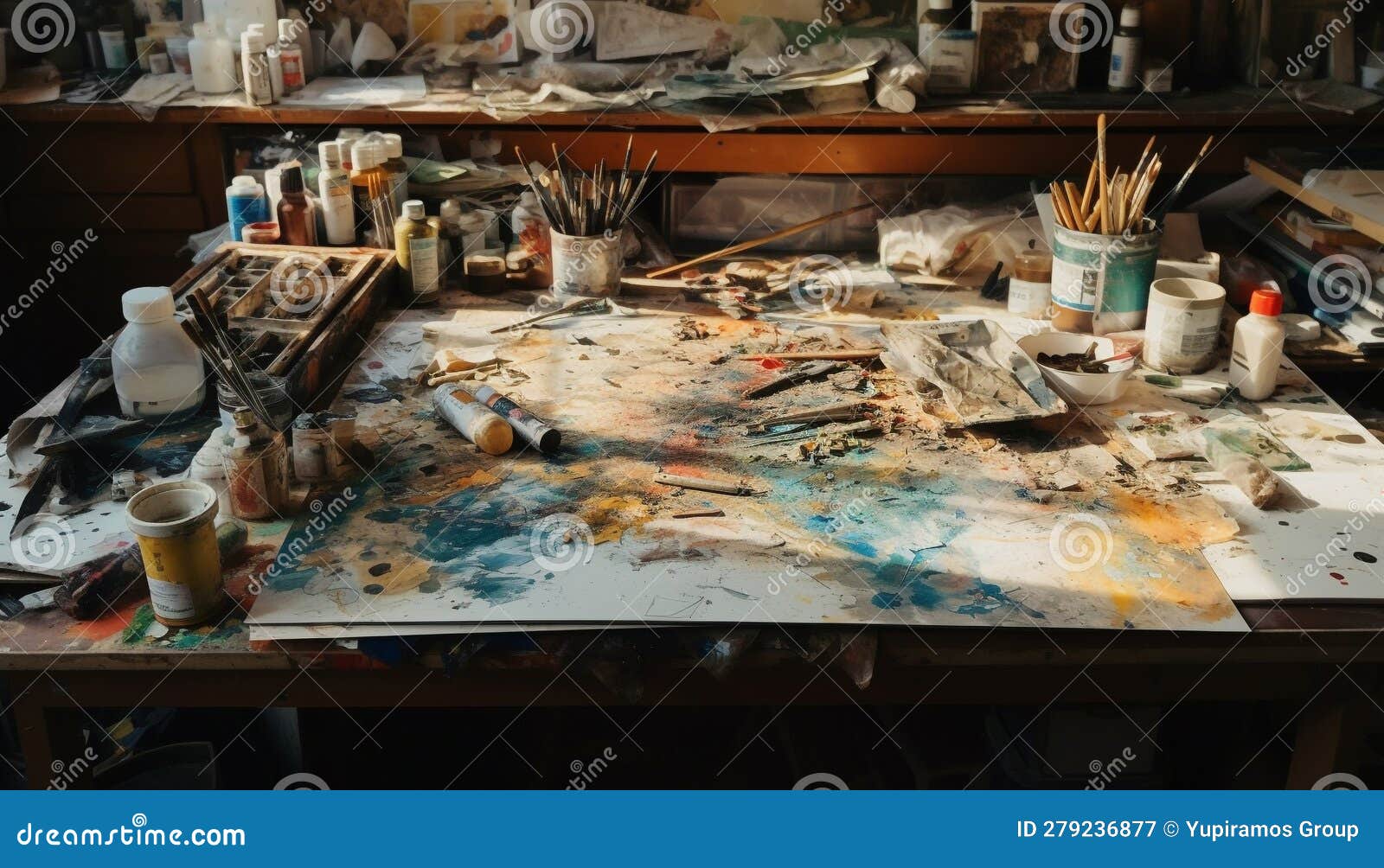 Creative Carpenter Messy Workshop a Chaotic Variety of Work Tools ...