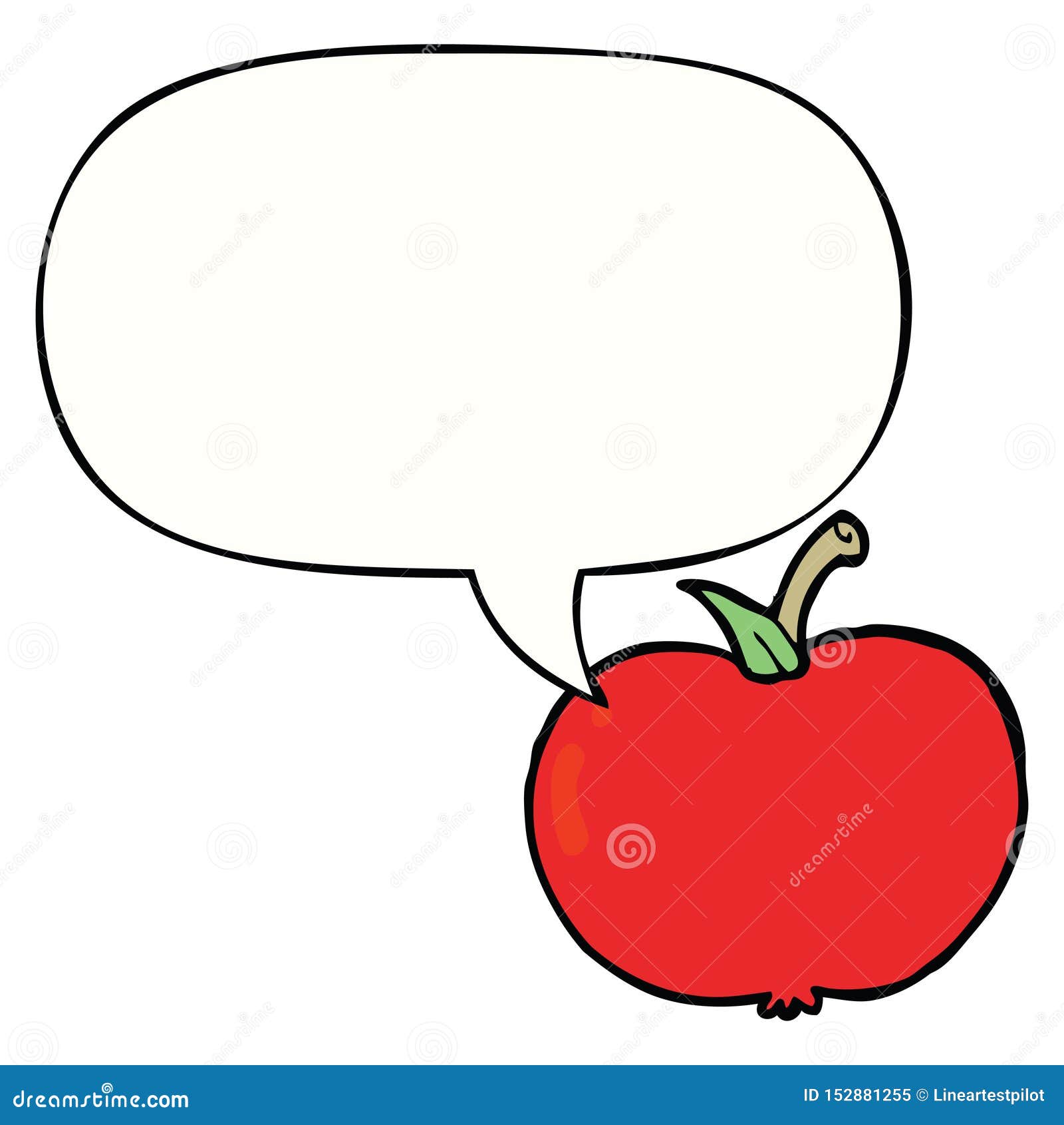 A Creative Cartoon Apple and Speech Bubble Stock Vector - Illustration ...