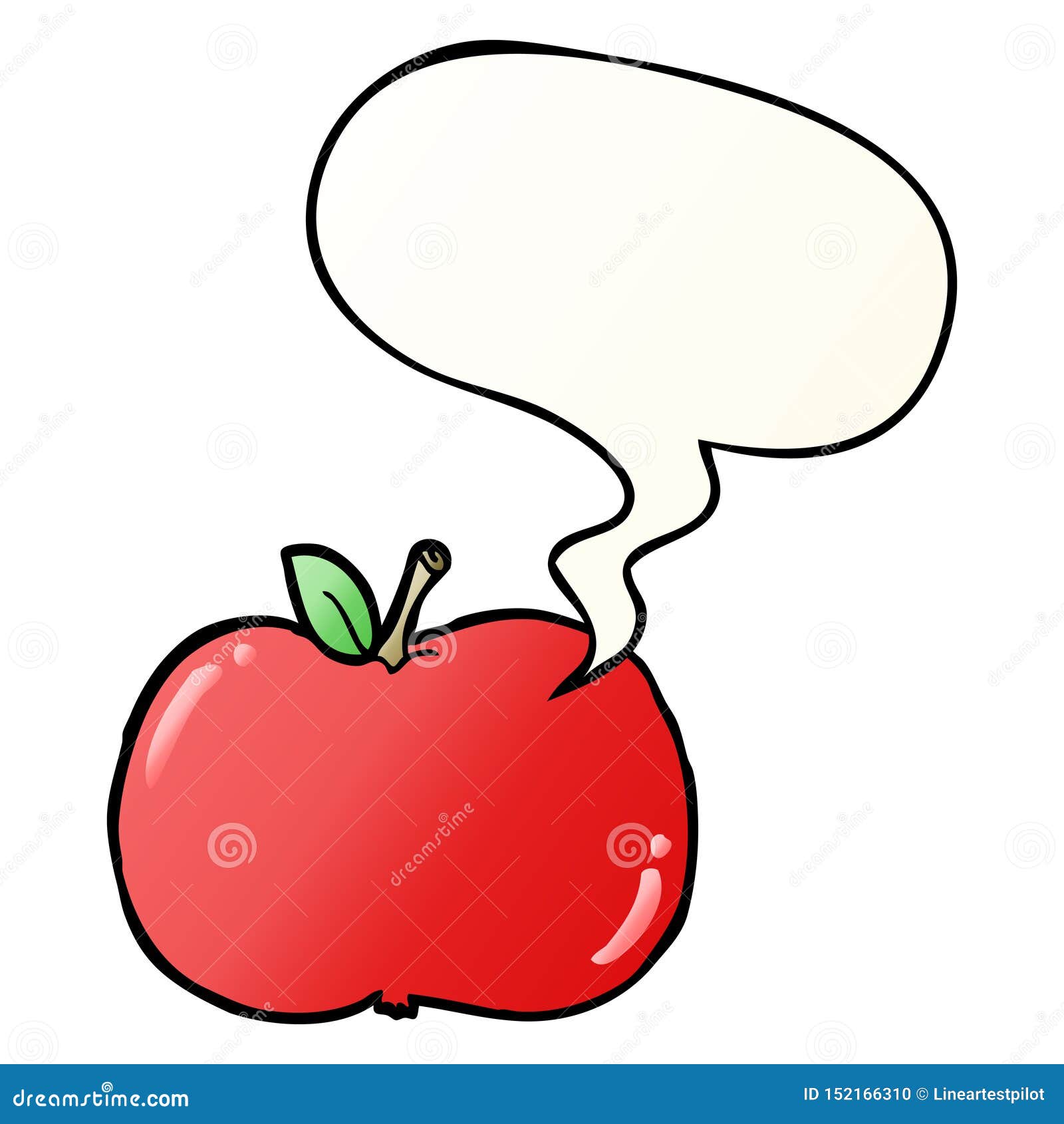 A Creative Cartoon Apple and Speech Bubble in Smooth Gradient Style ...