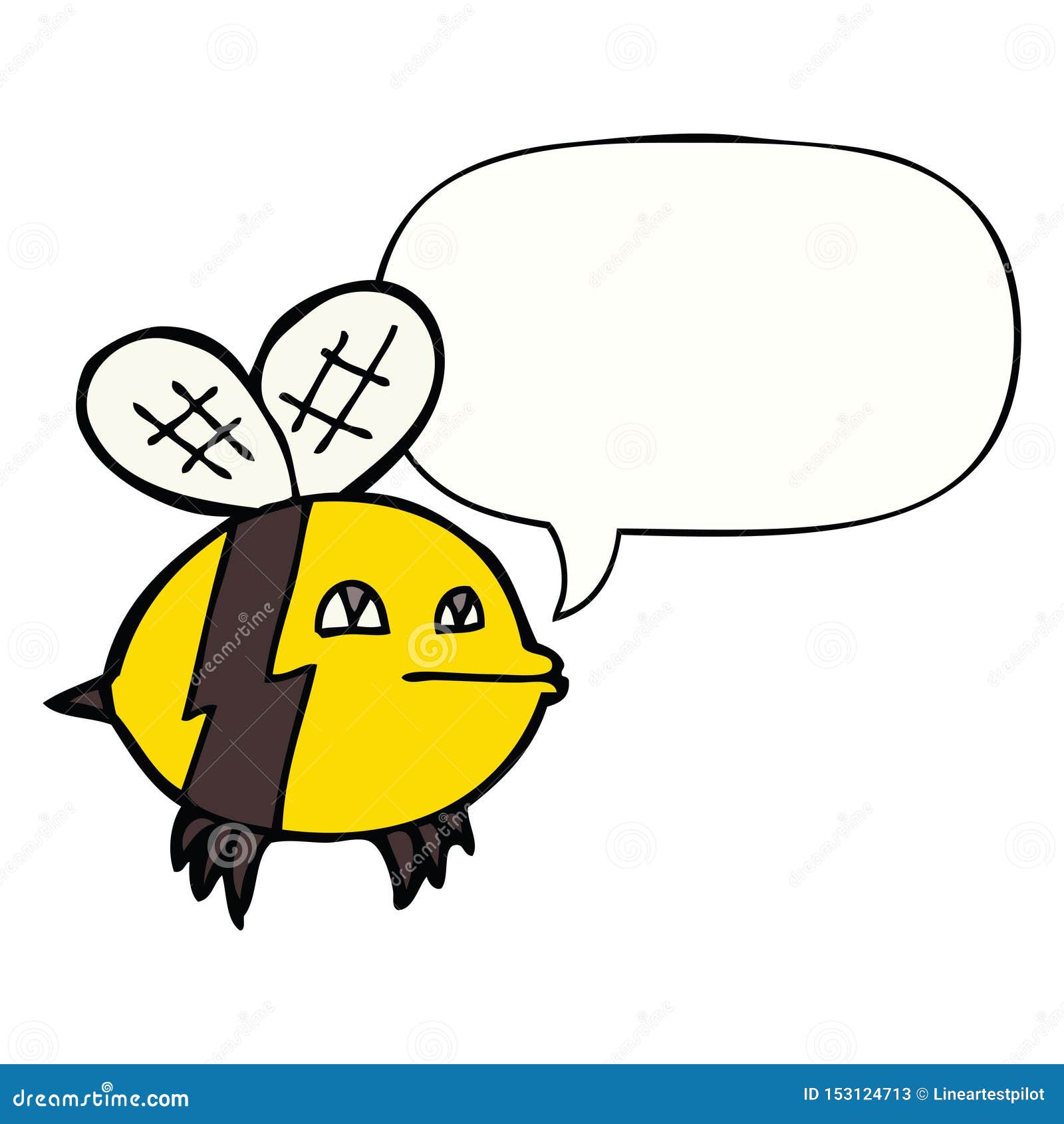 A Creative Cartoon Bee and Speech Bubble Stock Vector - Illustration of ...