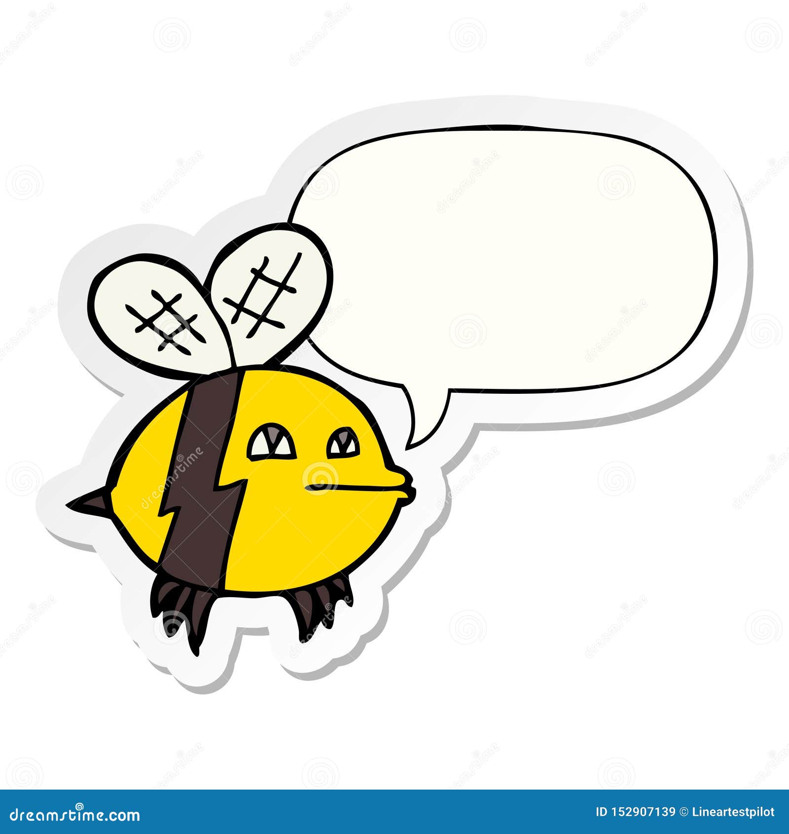 A Creative Cartoon Bee and Speech Bubble Sticker Stock Vector ...
