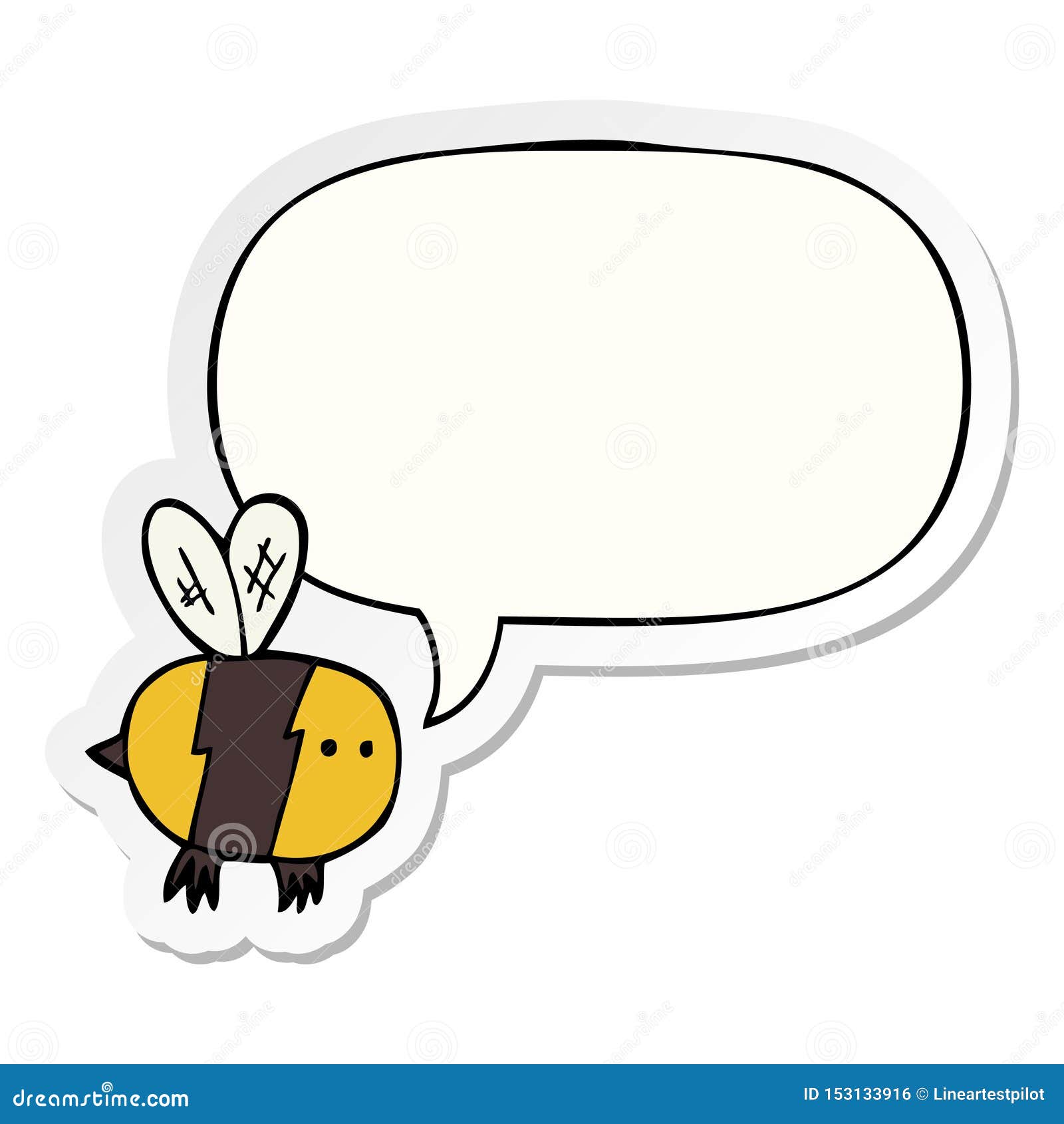 A Creative Cartoon Bee and Speech Bubble Sticker Stock Vector ...