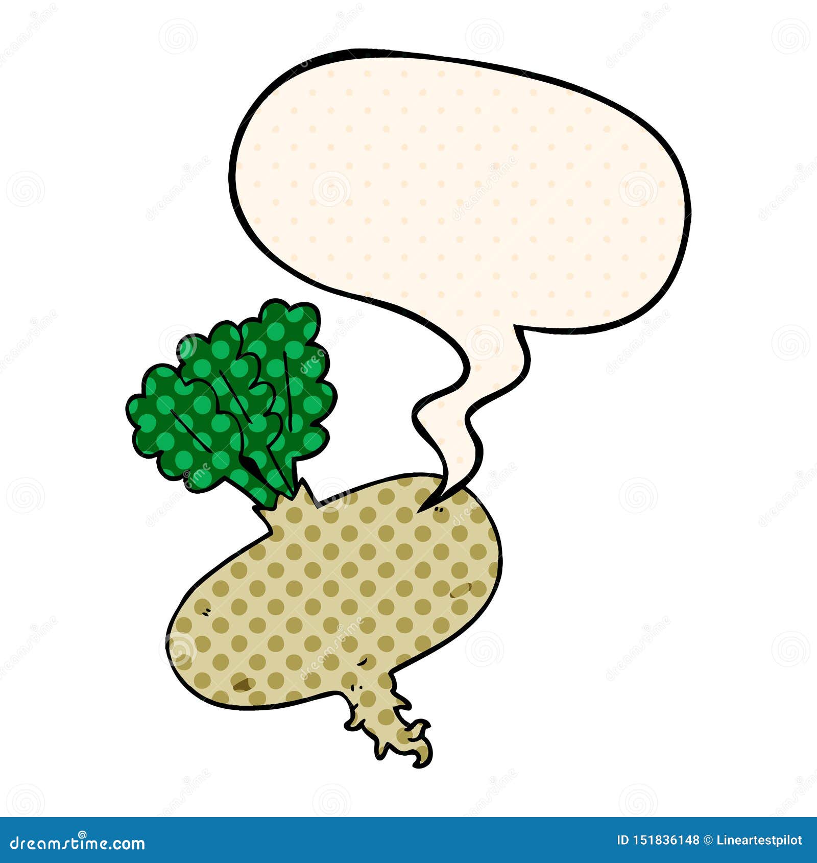 A Creative Cartoon Beetroot and Speech Bubble in Comic Book Style Stock ...