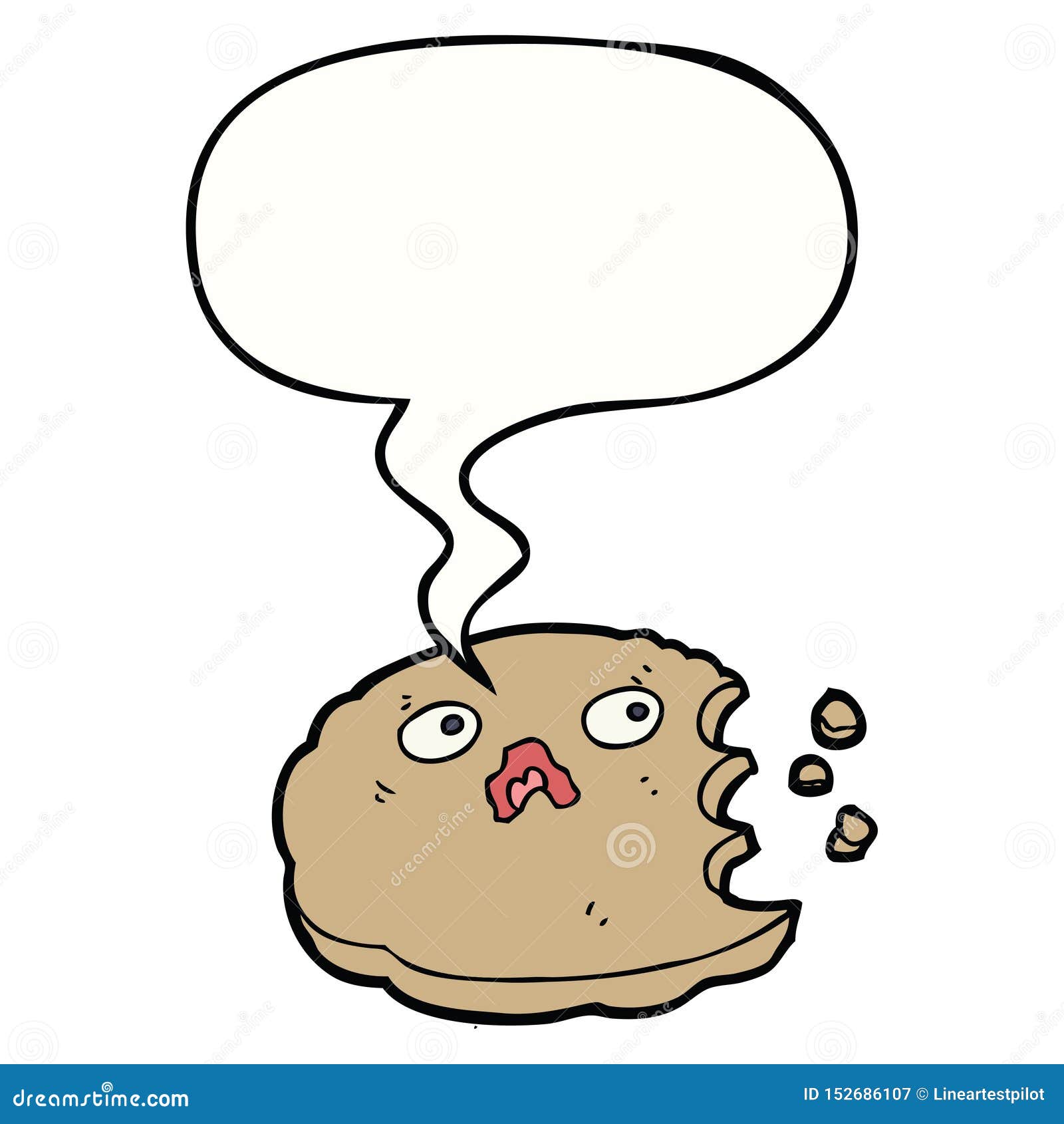 A Creative Cartoon Bitten Cookie and Speech Bubble Stock Vector ...