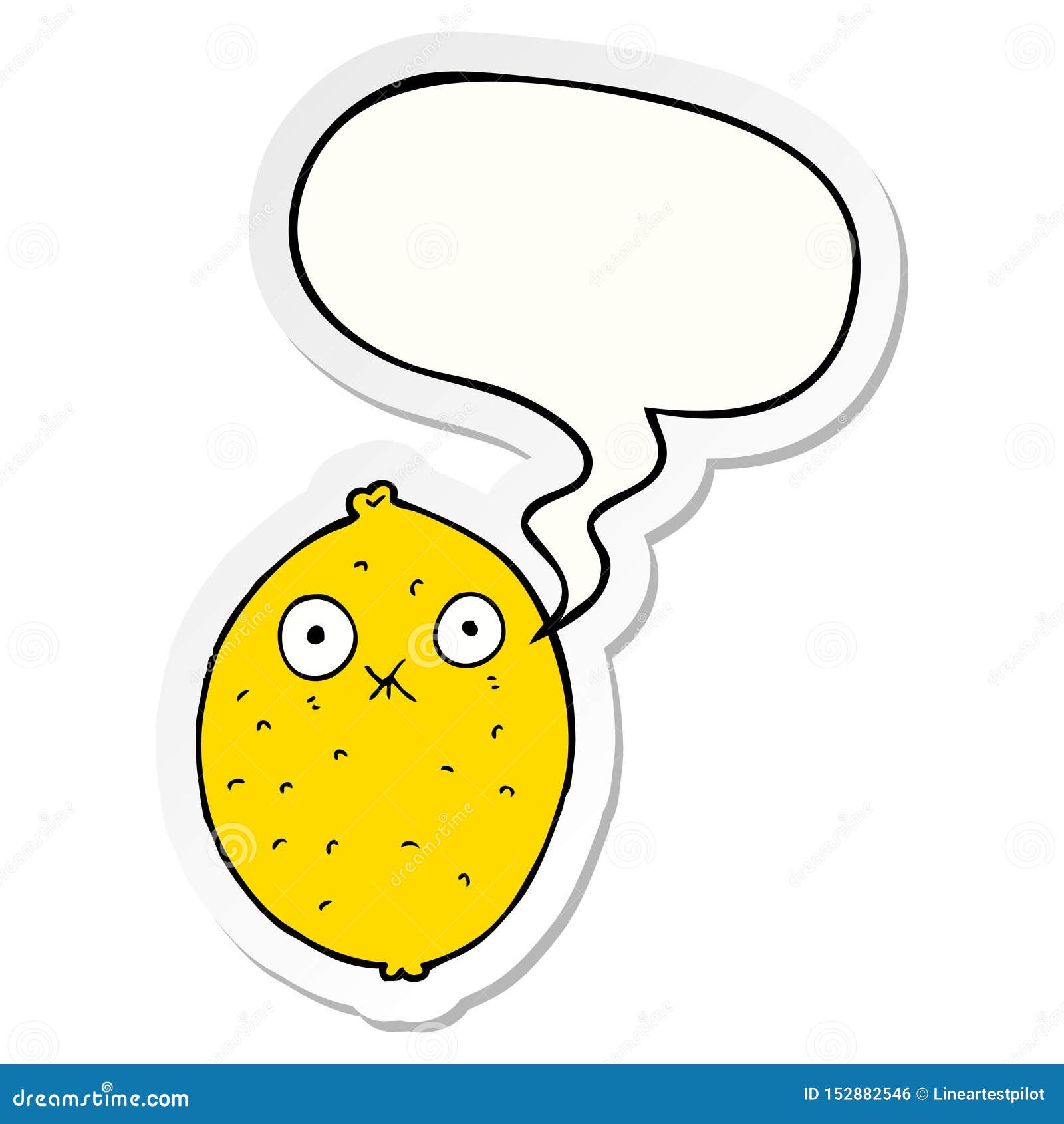 A Creative Cartoon Bitter Lemon and Speech Bubble Sticker Stock Vector ...