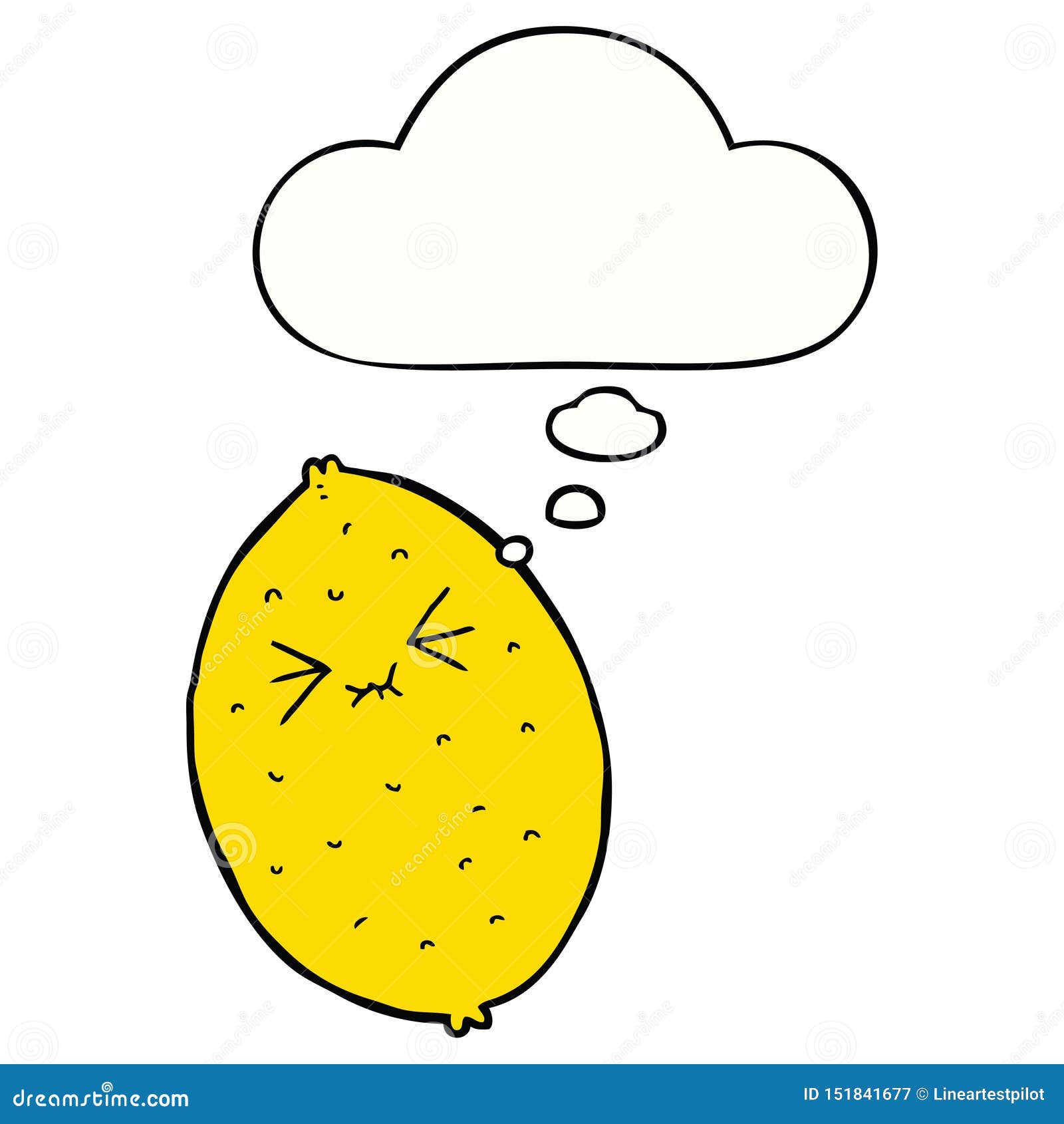 A Creative Cartoon Bitter Lemon and Thought Bubble Stock Vector ...