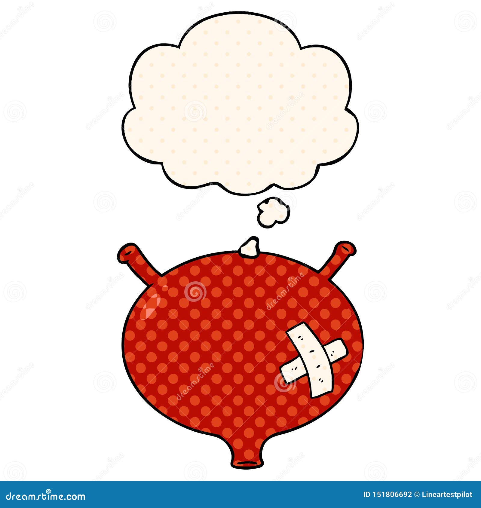 A Creative Cartoon Bladder and Thought Bubble in Comic Book Style Stock ...