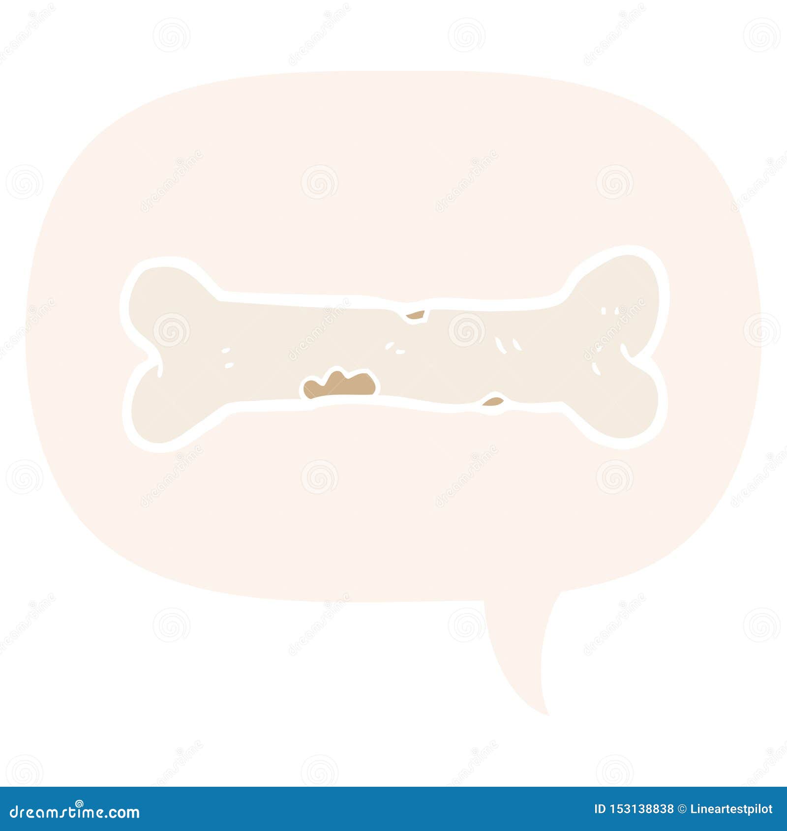 A Creative Cartoon Bone and Speech Bubble in Retro Style Stock Vector ...