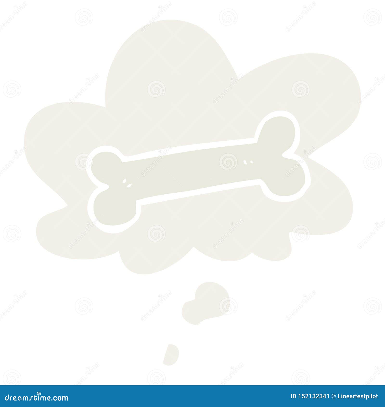 A Creative Cartoon Bone and Thought Bubble in Retro Style Stock Vector ...