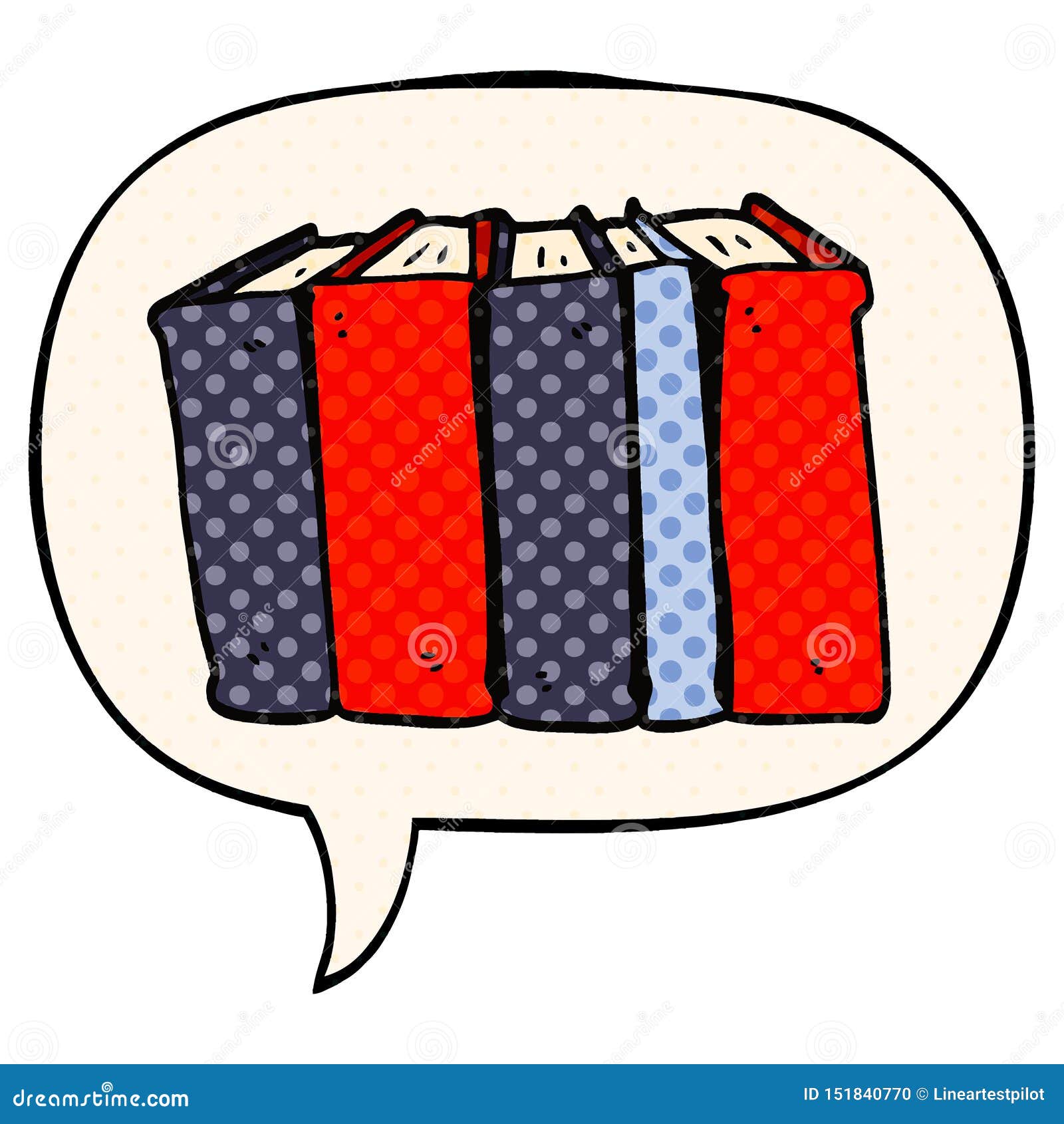 A Creative Cartoon Books and Speech Bubble in Comic Book Style Stock ...