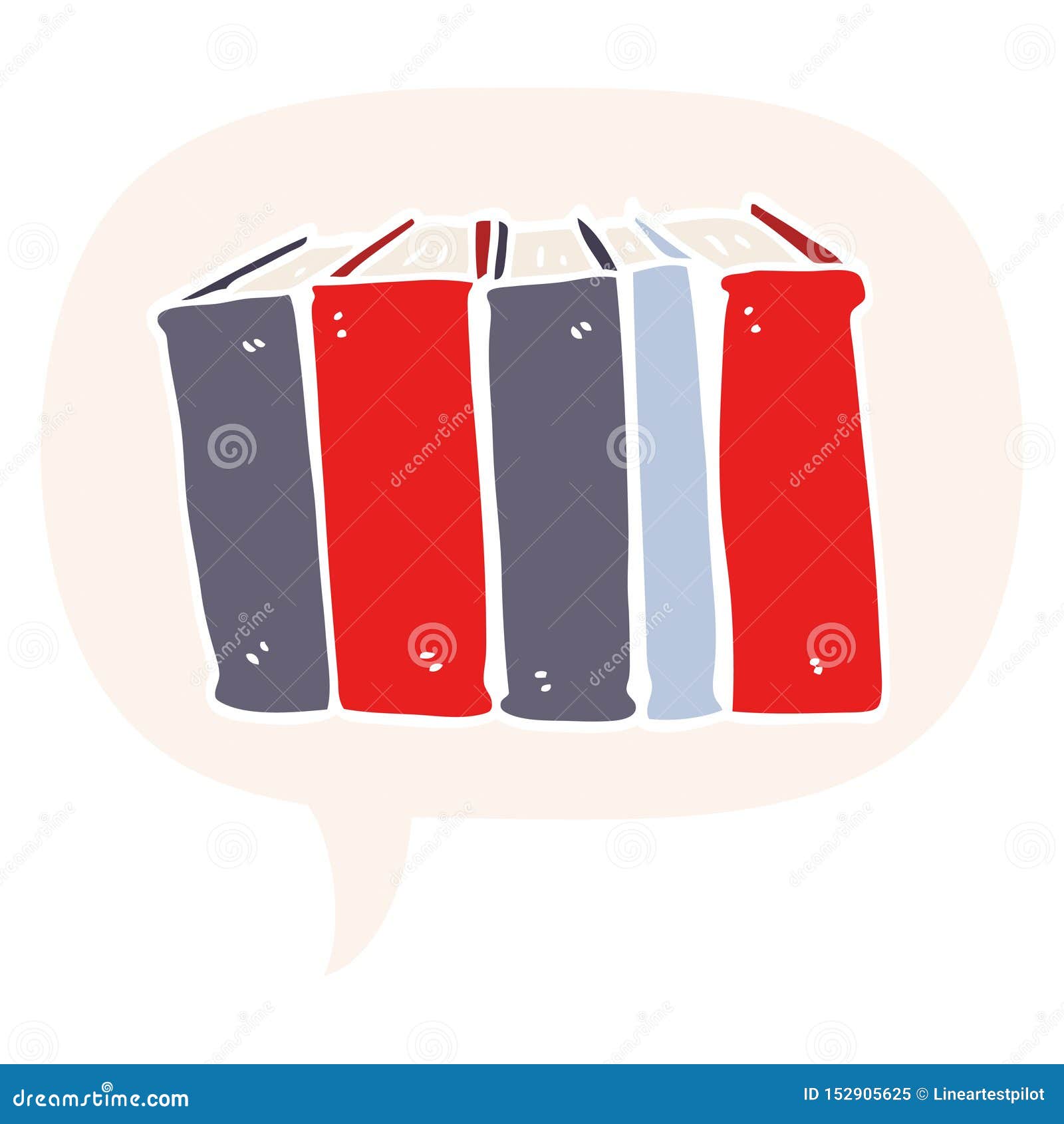 A Creative Cartoon Books and Speech Bubble in Retro Style Stock Vector ...