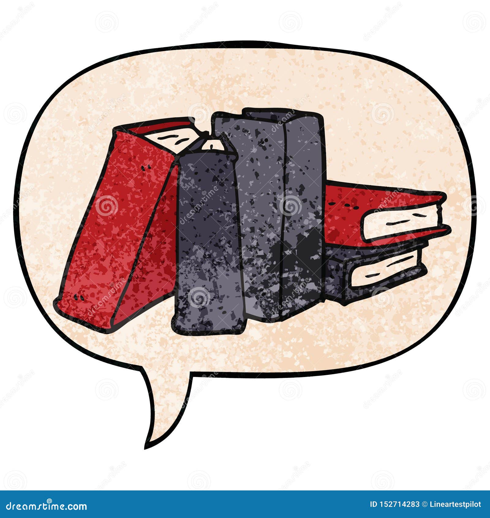 A Creative Cartoon Books and Speech Bubble in Retro Texture Style Stock ...