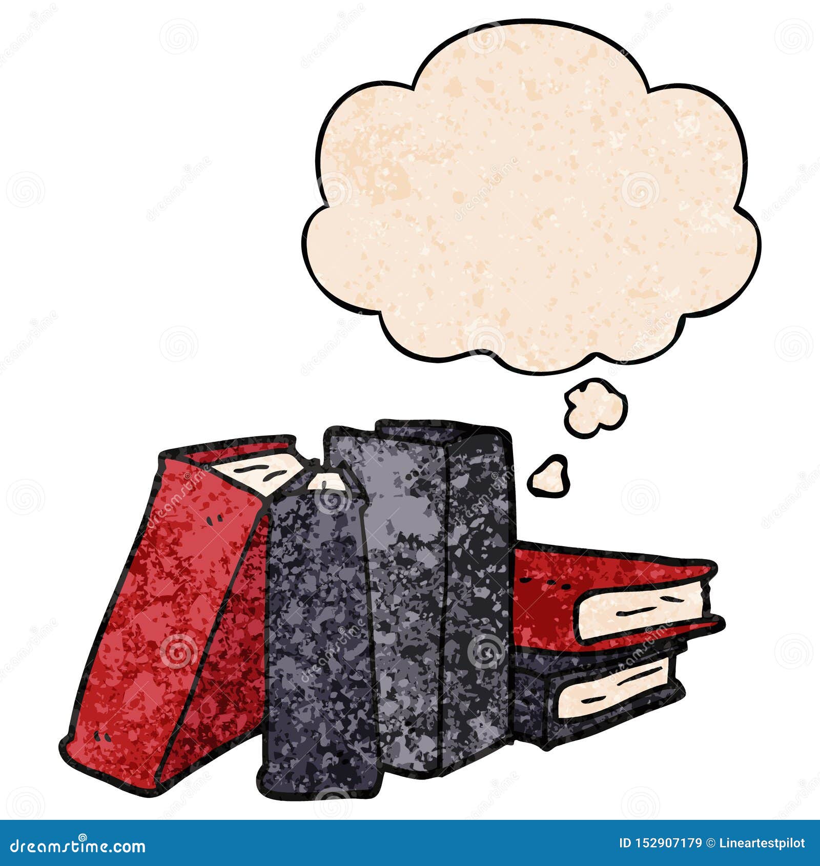 A Creative Cartoon Books and Thought Bubble in Grunge Texture Pattern ...