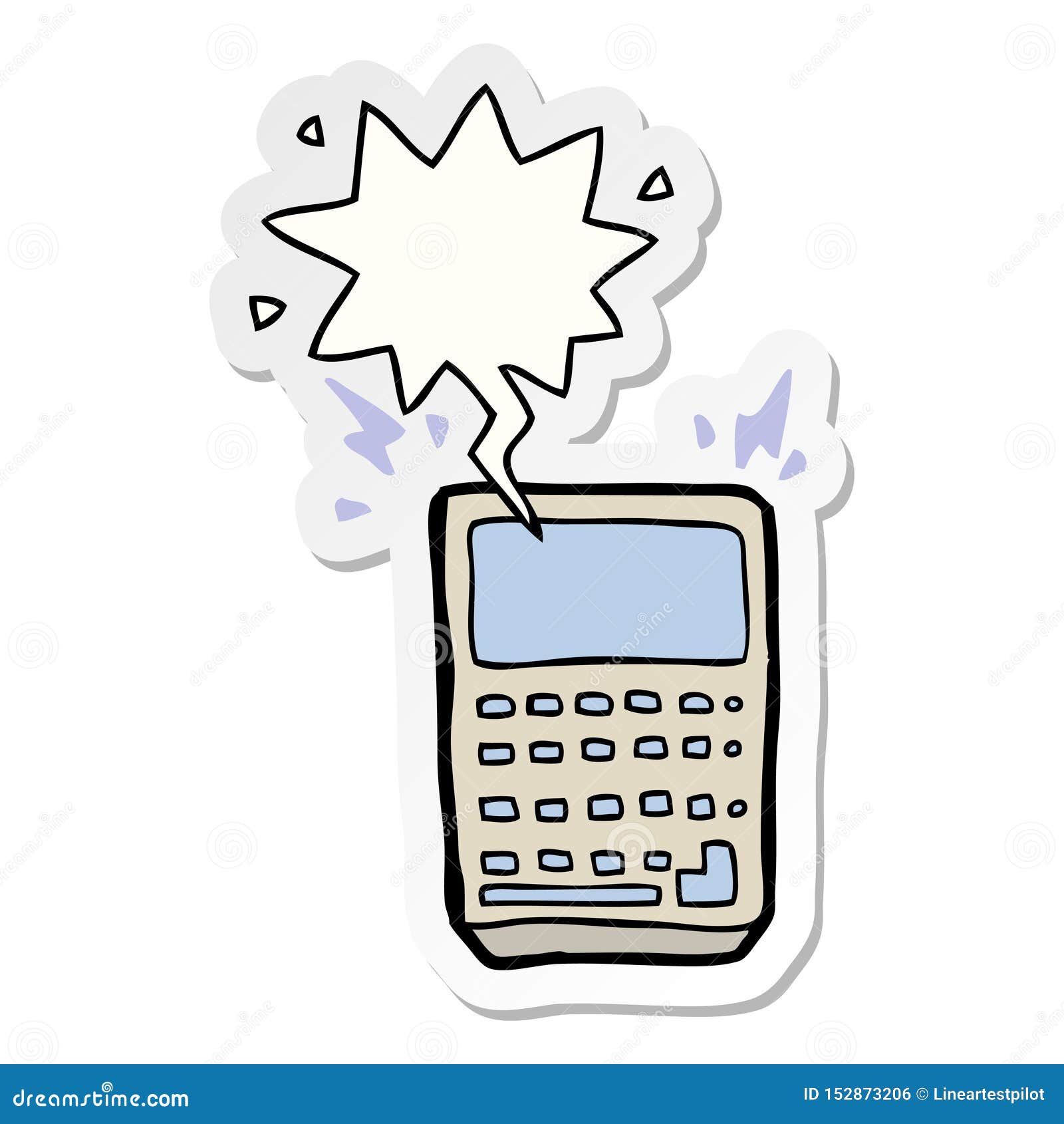 A Creative Cartoon Calculator and Speech Bubble Sticker Stock Vector ...