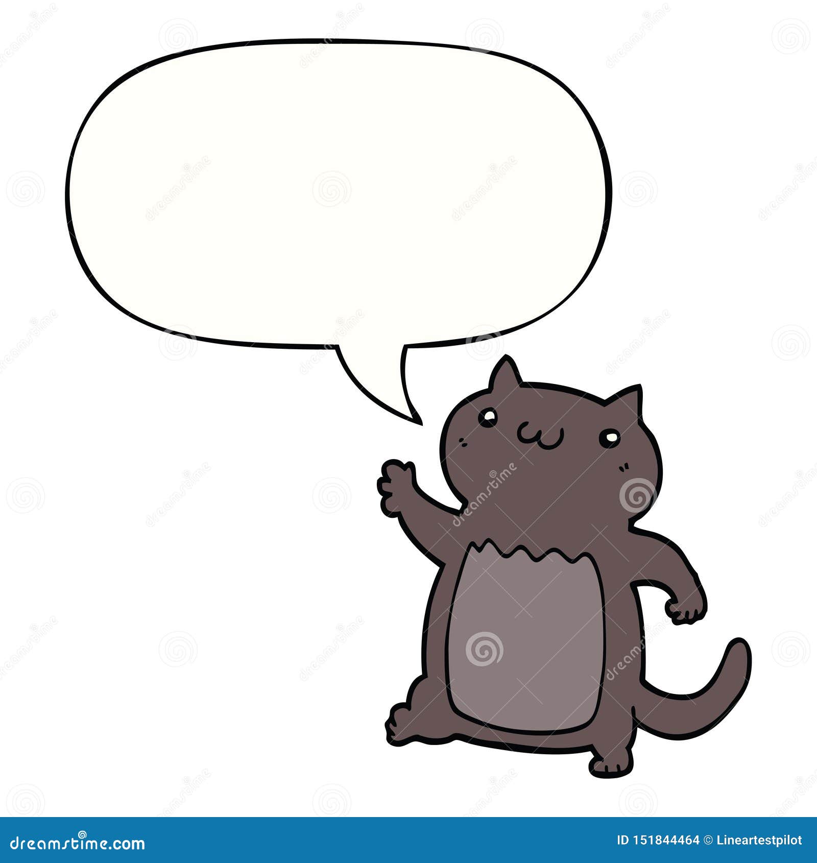 A Creative Cartoon Cat and Speech Bubble Stock Vector - Illustration of ...