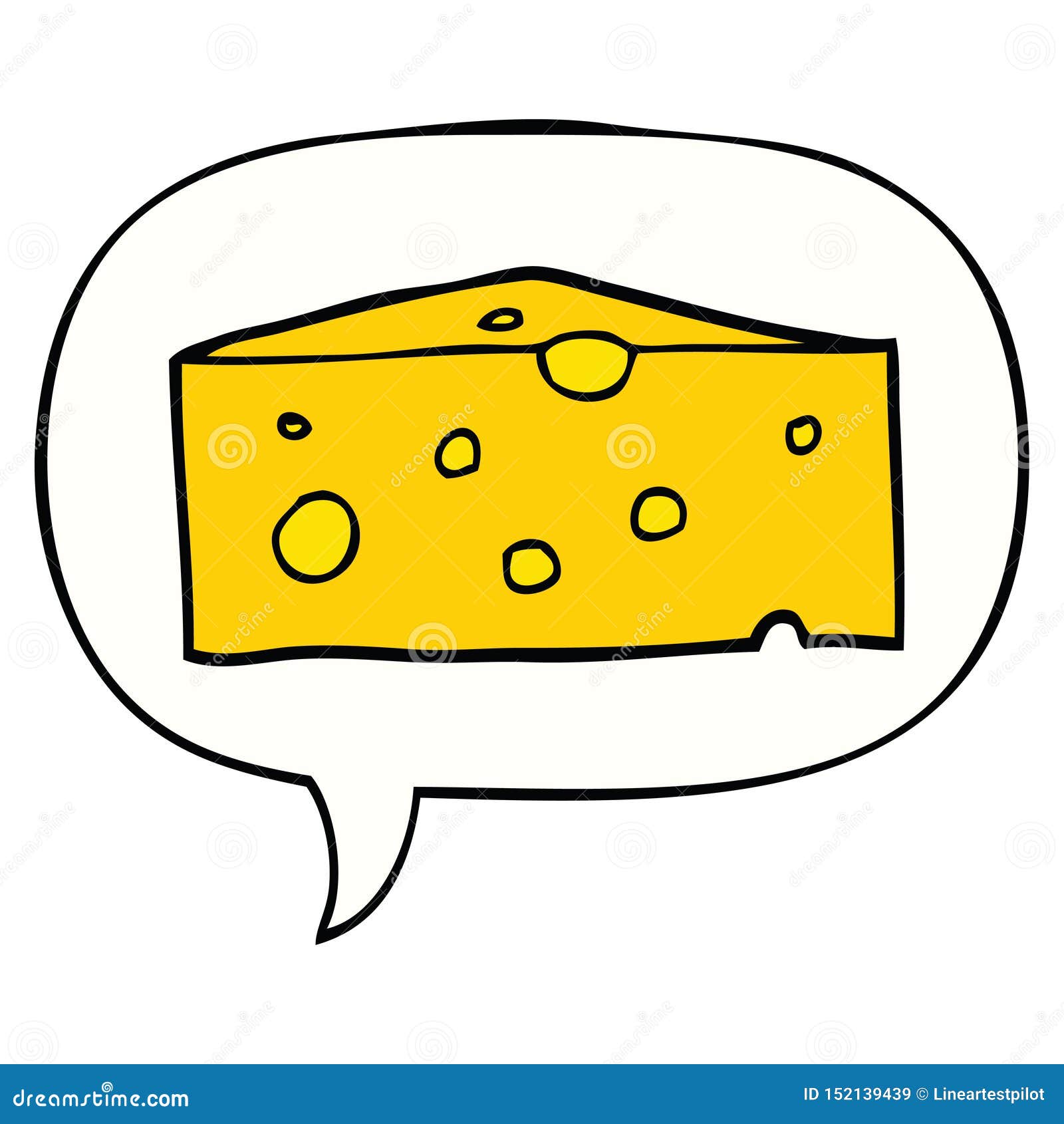 A Creative Cartoon Cheese and Speech Bubble Stock Vector - Illustration ...