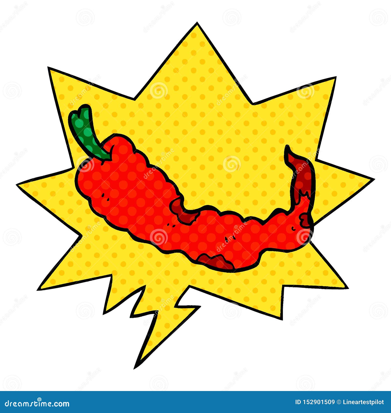 A Creative Cartoon Chili Pepper and Speech Bubble in Comic Book Style ...