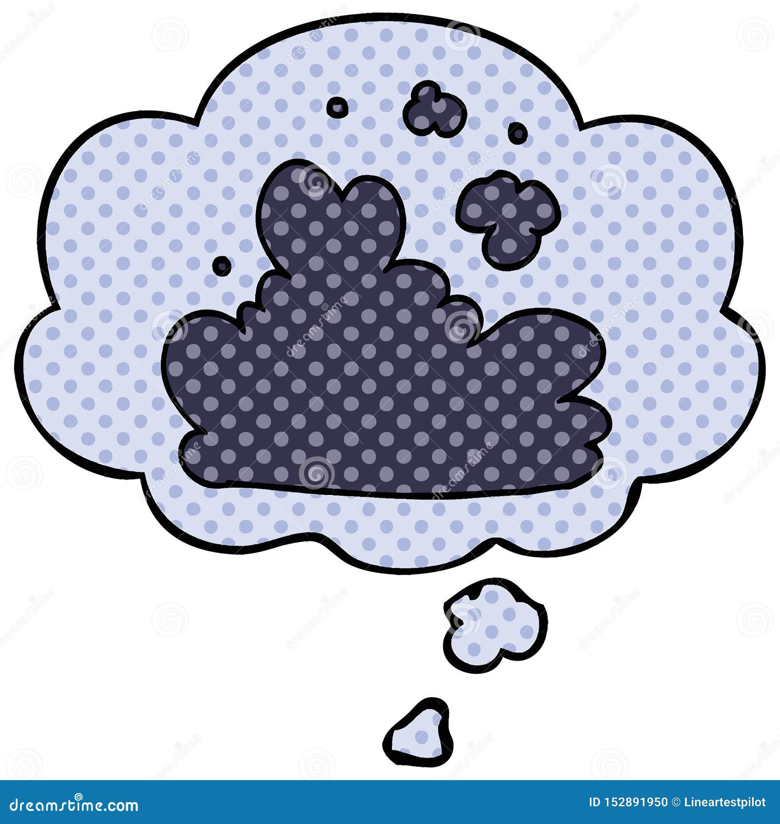 A Creative Cartoon Cloud and Thought Bubble in Comic Book Style Stock ...